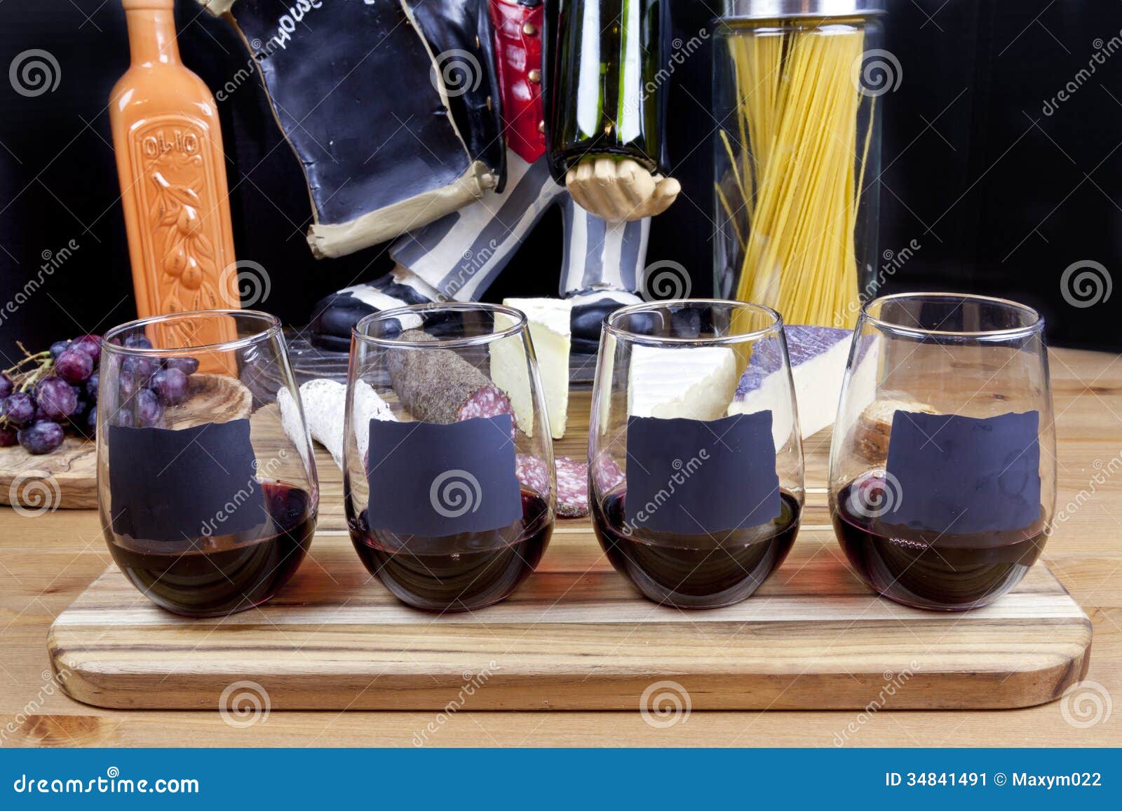 Wine Flight with Appetizer stock image. Image of copy - 34841491