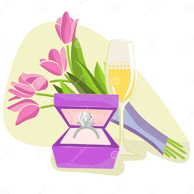 Wine Flower and Ring Vector Stock Vector - Illustration of color ...