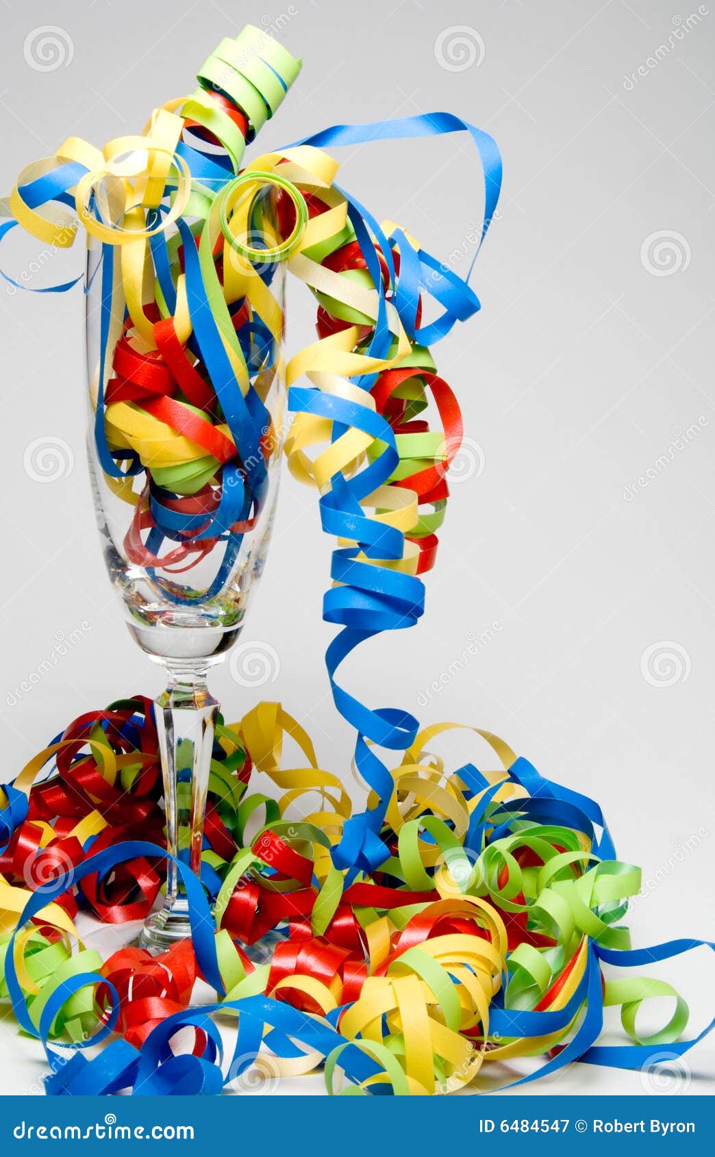 Wine Flute and Streamers stock image. Image of cheers - 6484547