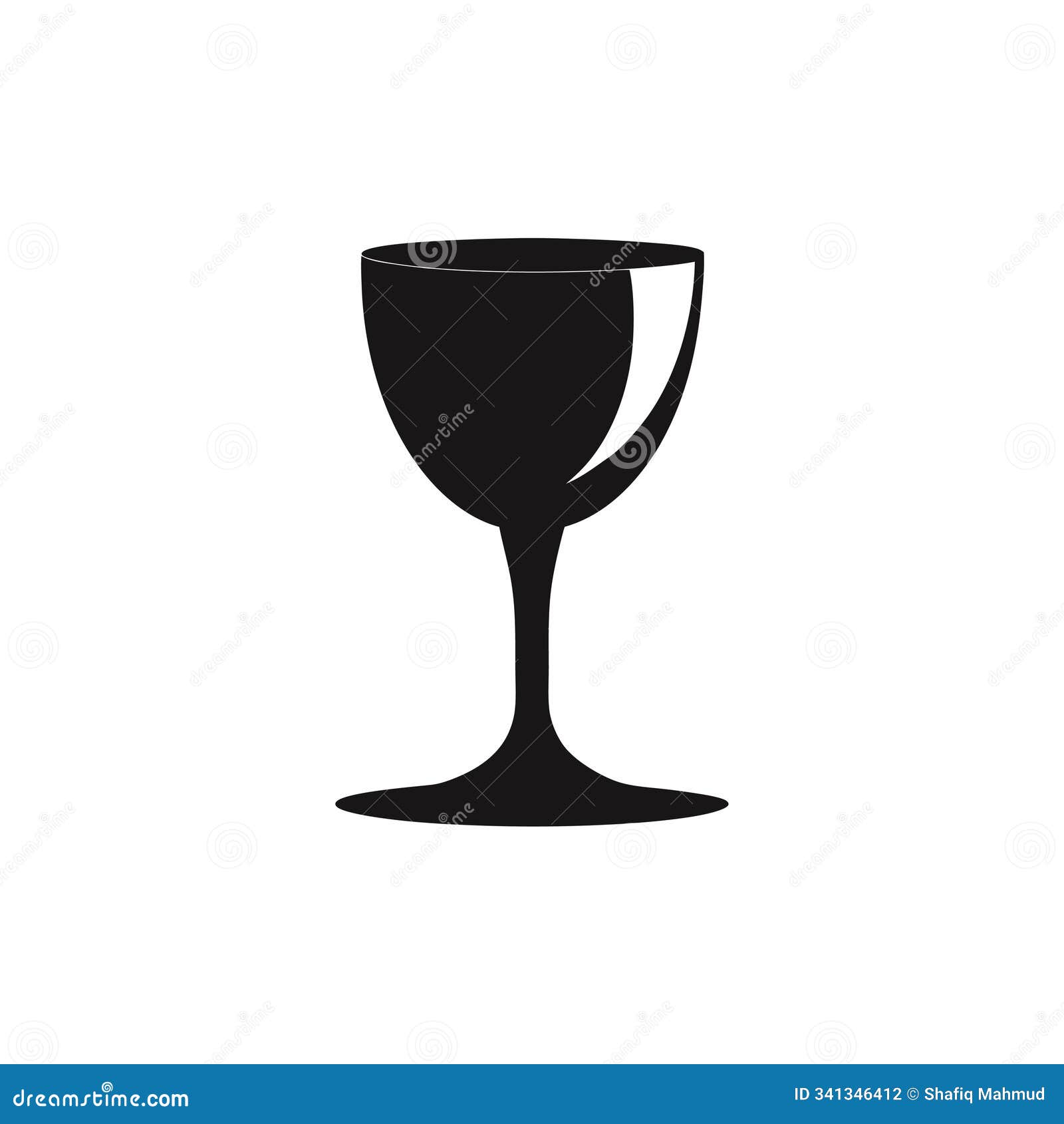 Wine Glass with an Angular Bowl Design Stock Illustration ...