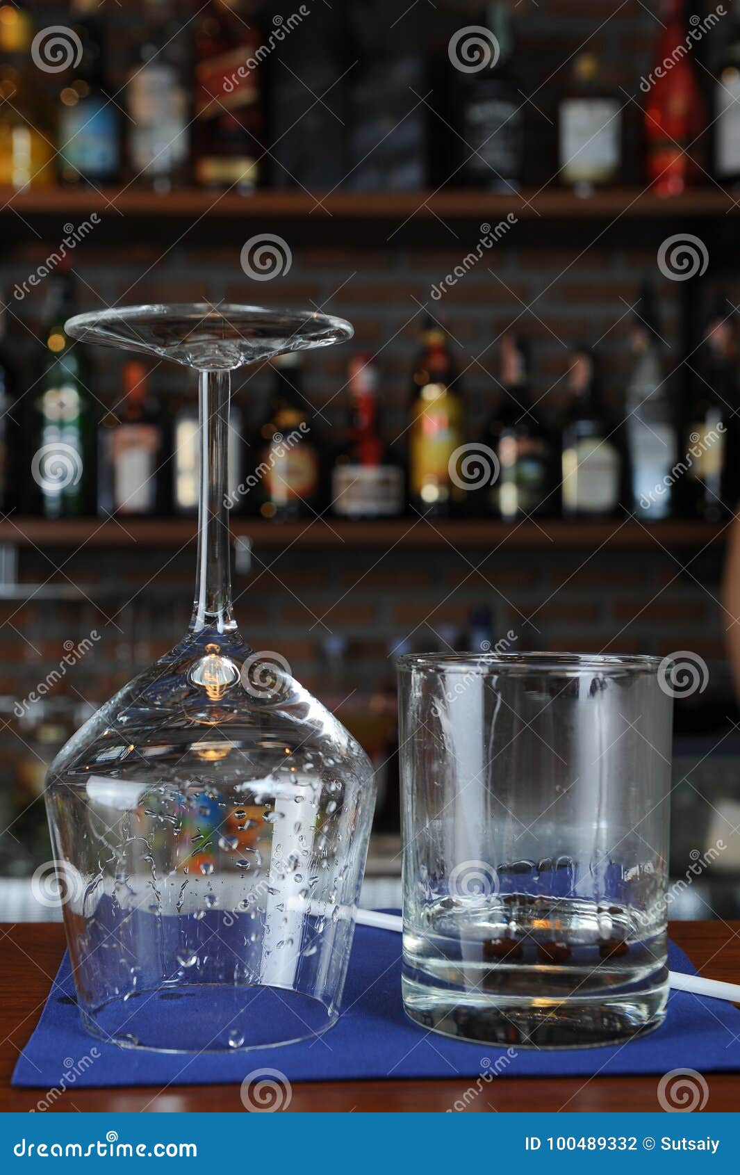 Wine glass in bar stock photo. Image of winery, restaurant - 100489332