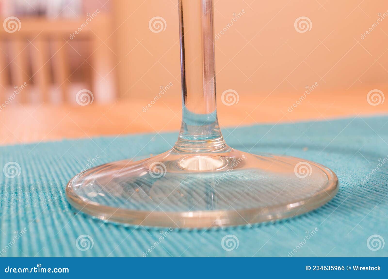 Wine Glass Base on the Kitchen Table Stock Photo - Image of shape ...