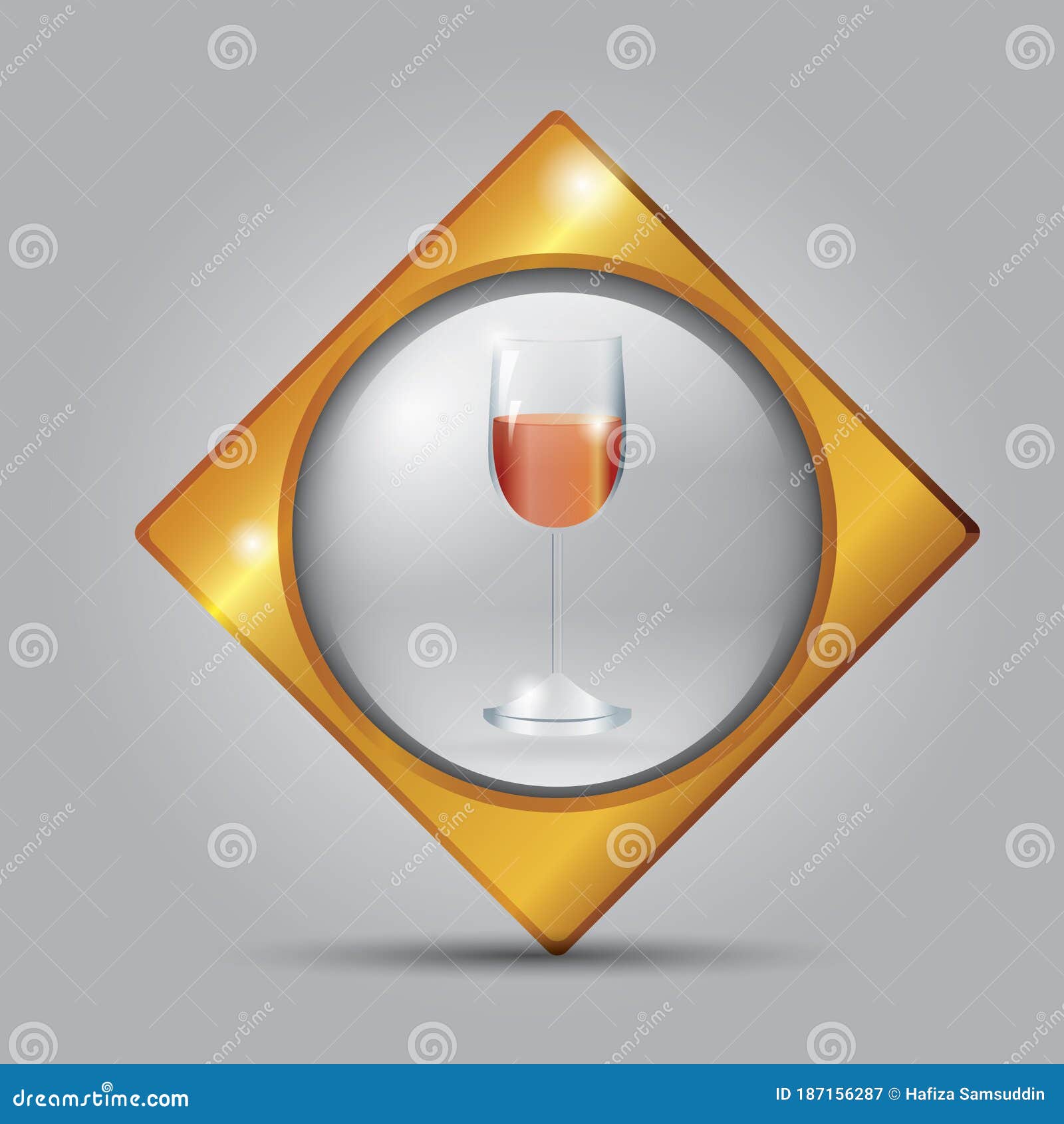 Wine Glass Button. Vector Illustration Decorative Design Stock Vector ...