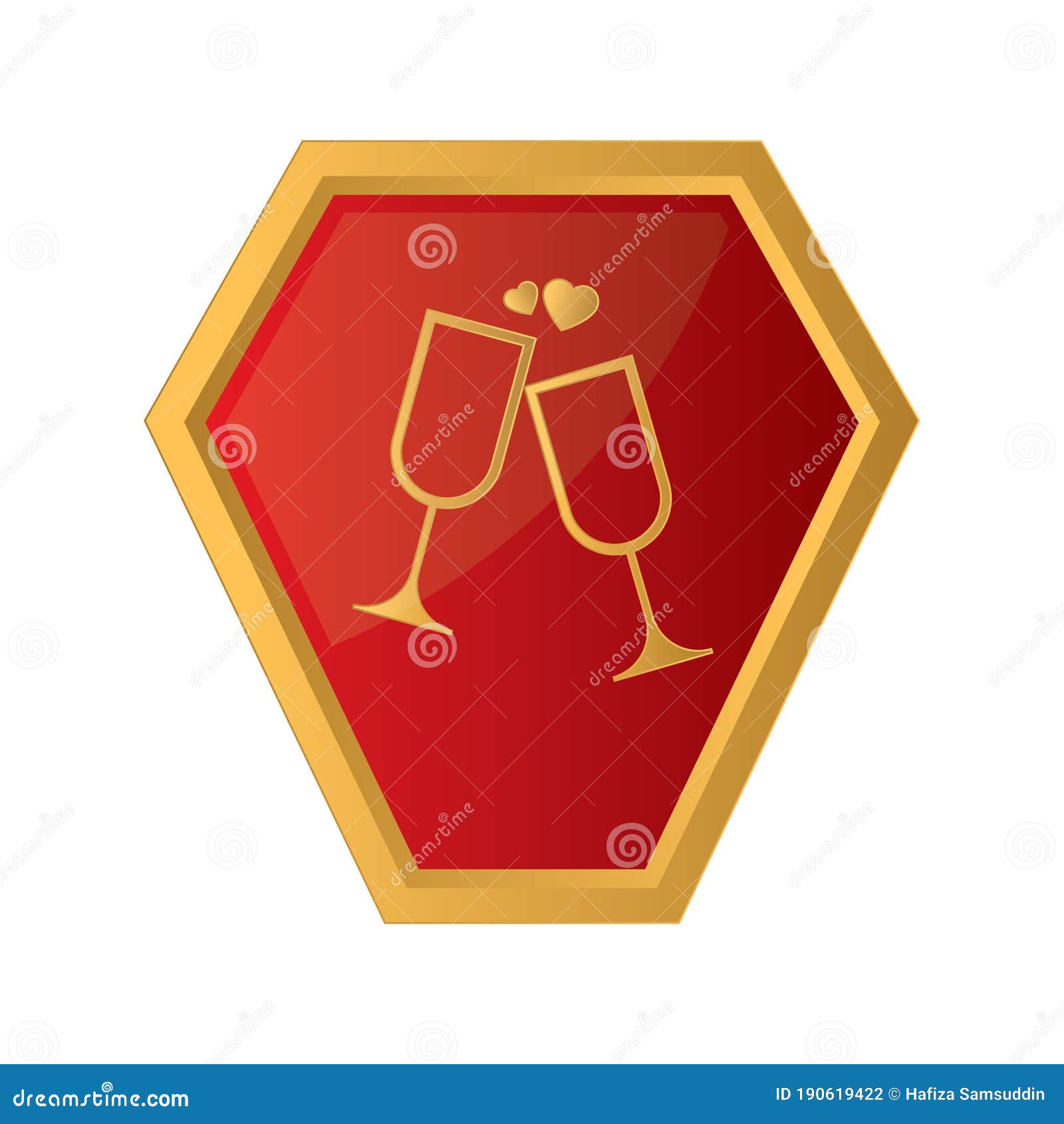 Wine Glass Button. Vector Illustration Decorative Design Stock Vector ...