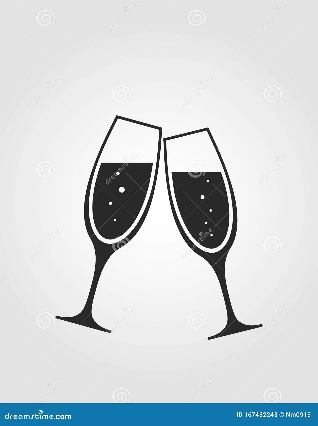 Wine Glass Cheers Icon Clinking Champagne Glasses Stock Vector