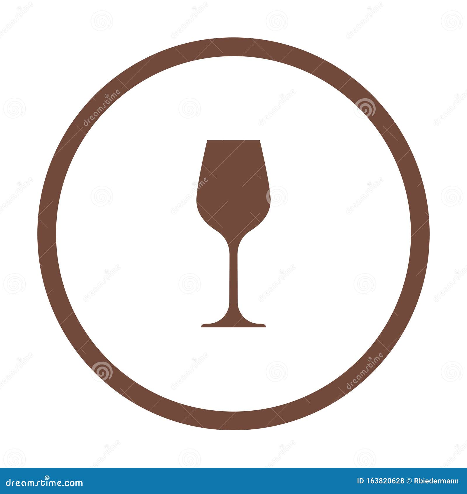Wine glass and circle stock vector. Illustration of icon - 163820628