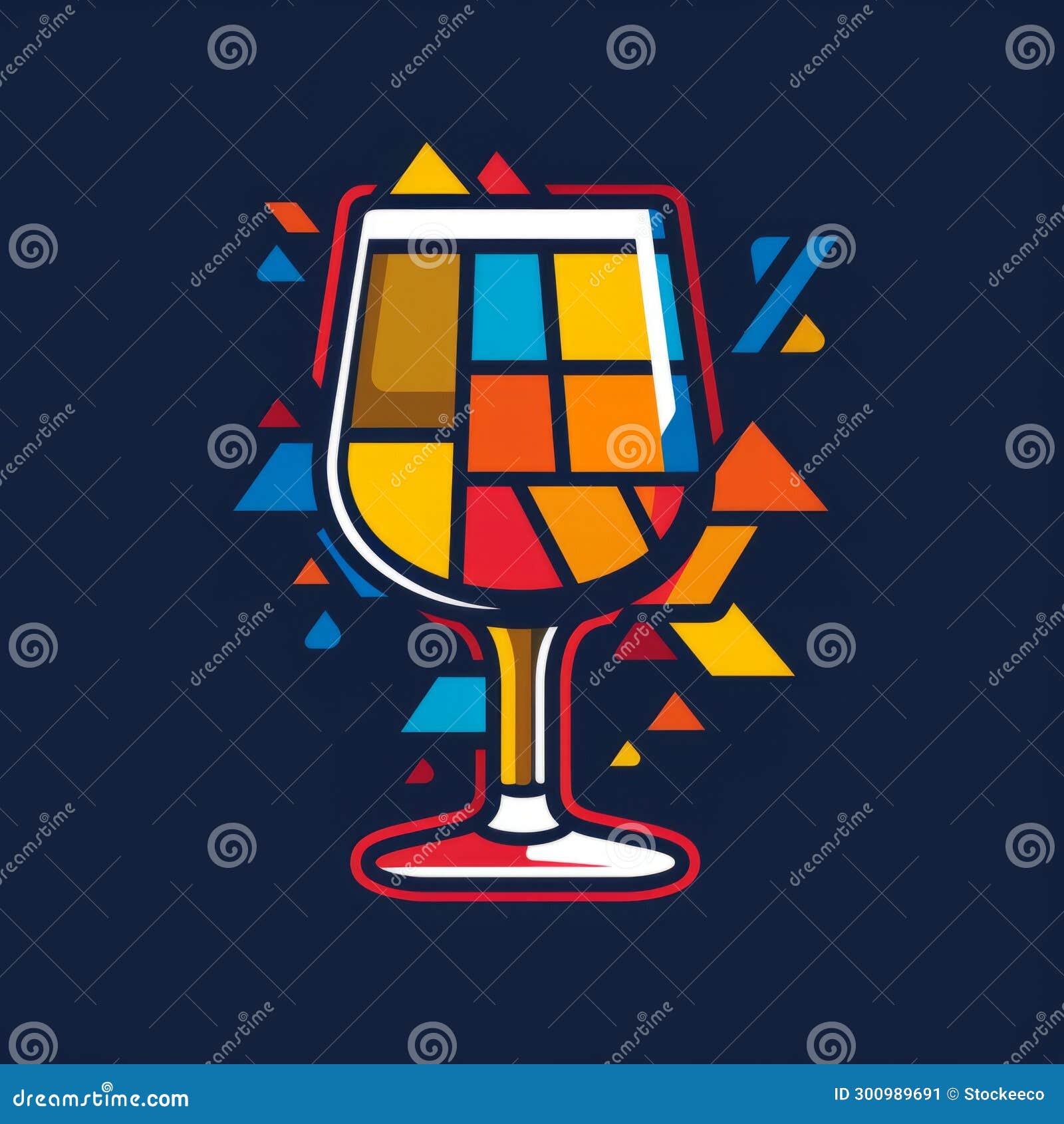 Colorful Geometry: a Pop Art Pastiche Icon for Wine Stock Image - Image ...