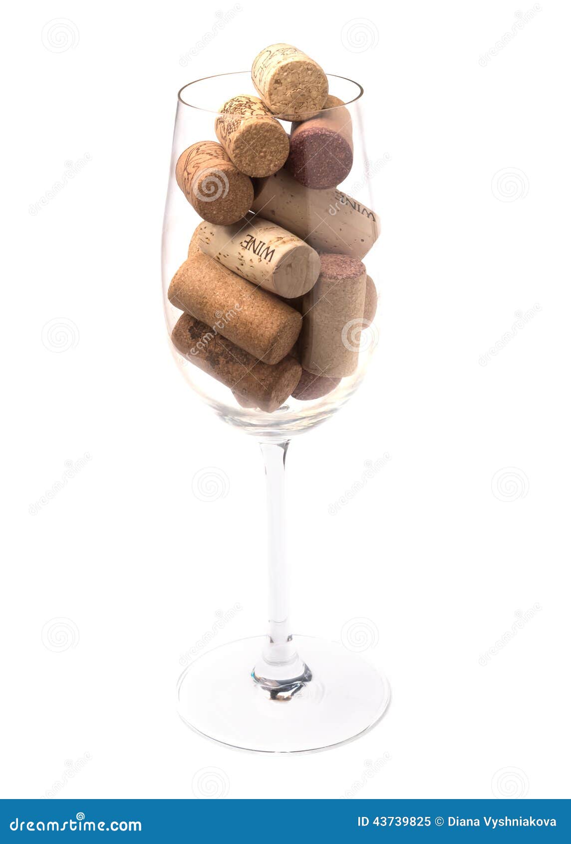 Wine Glass Filled with Wine Corks Stock Image - Image of glass, corks ...