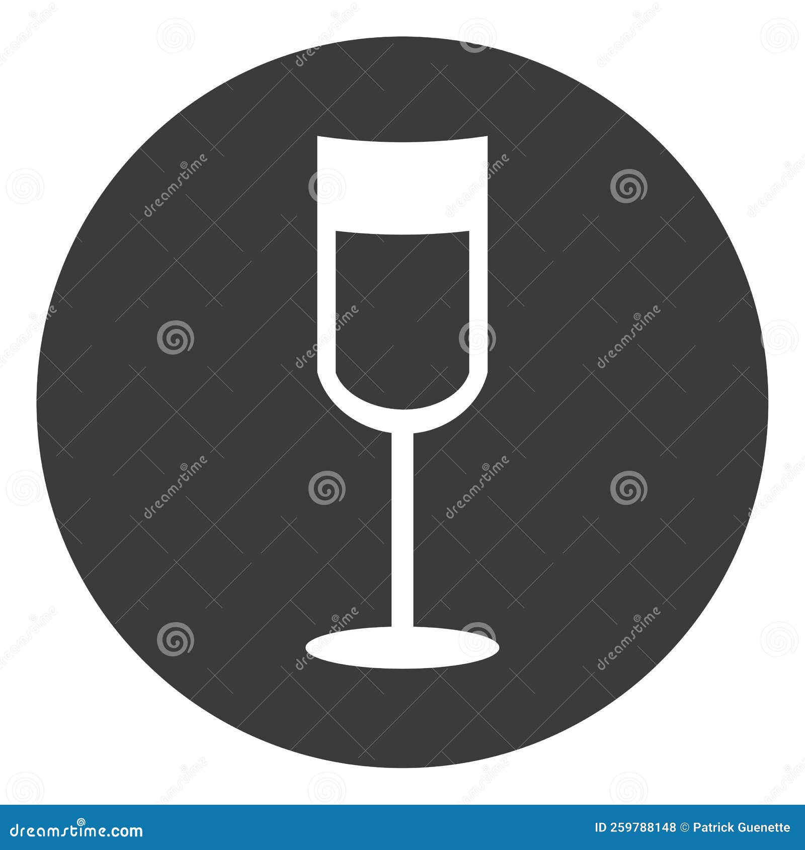 Wine glass, icon icon stock vector. Illustration of wine - 259788148