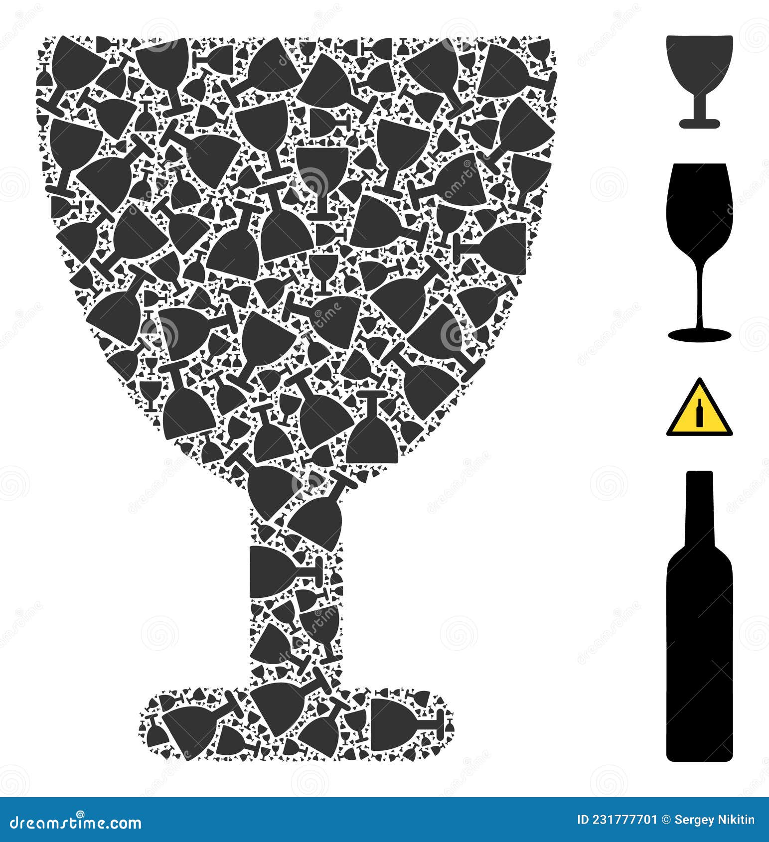 Wine Glass Icon Recursion Collage Stock Vector - Illustration of design ... Wine Glass Icon Recursion Collage Stock Vector - Illustration of design ...