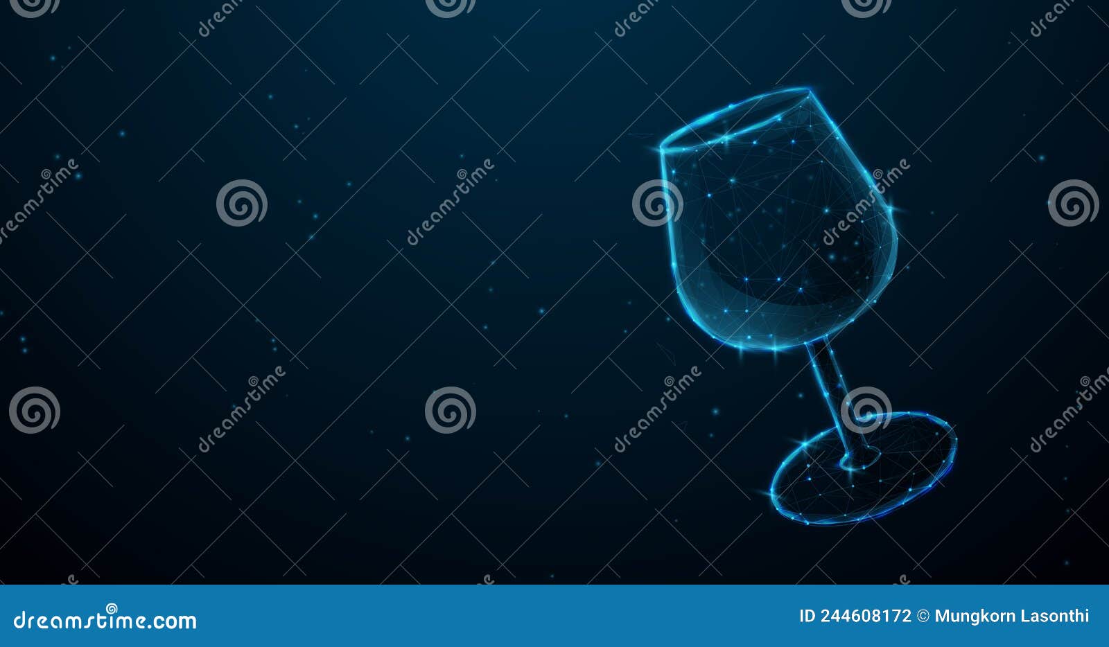 Wine Glass. Line, Dot and Low Polygon, Structure Design Stock Vector ...