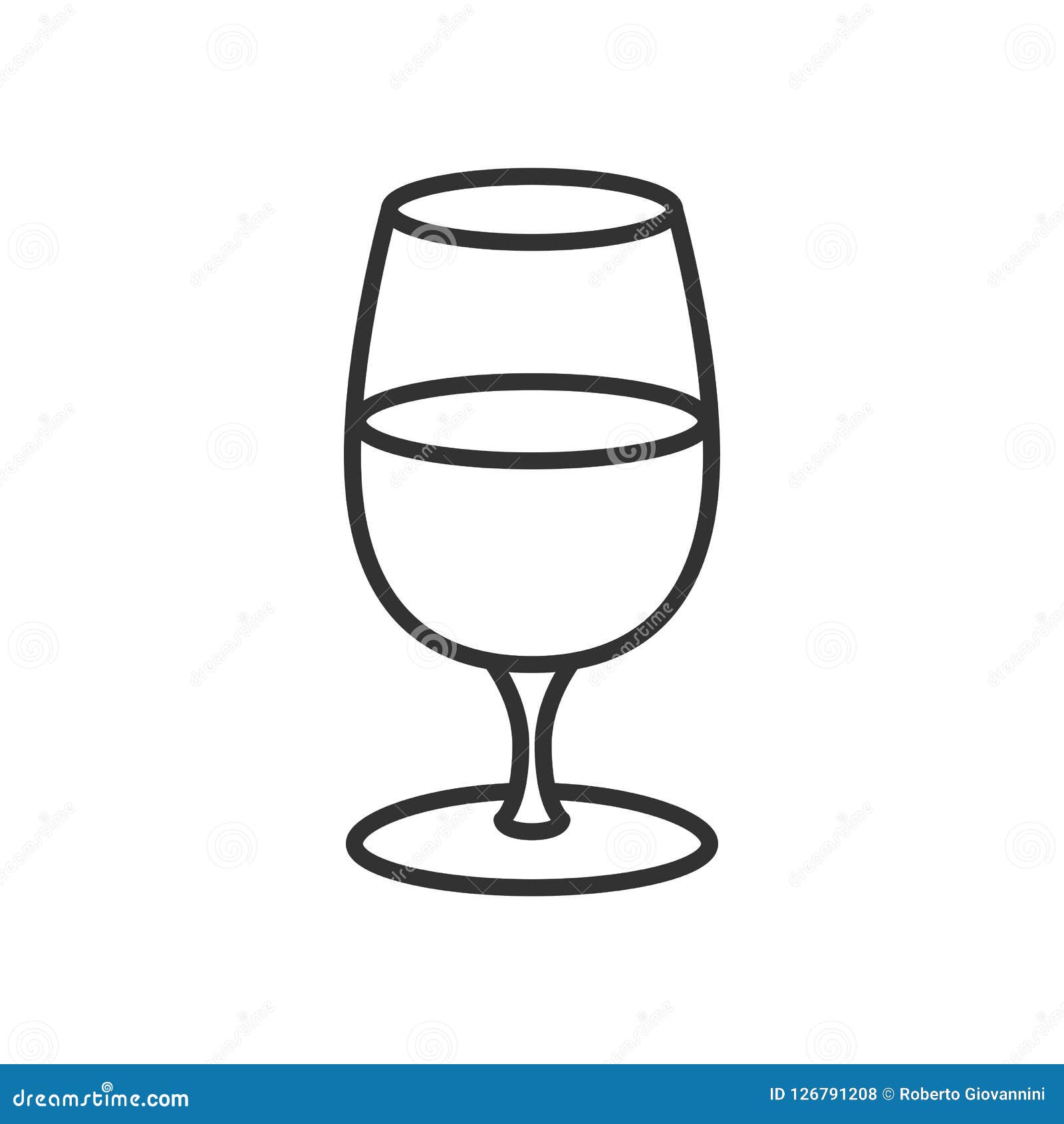 Wine Glass Outline Flat Icon On White Stock Vector Illustration Of Internet Outline 126791208