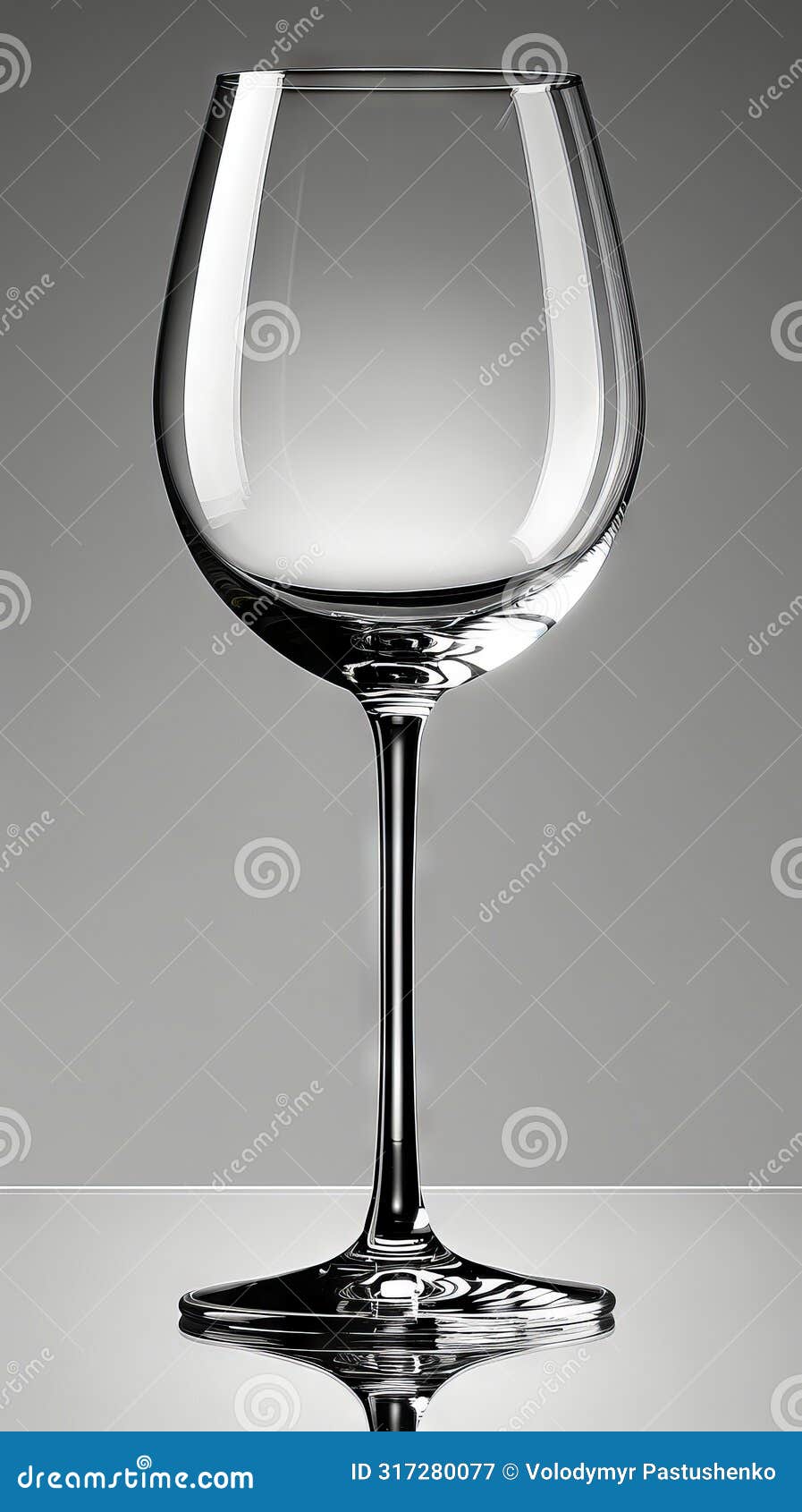 A Wine Glass with a Reflection on the Surface Stock Image - Image of ...