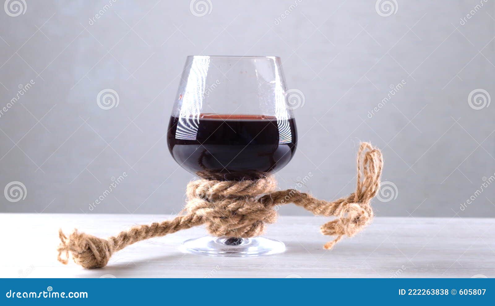 The Wine Glass is Tied with a Rope. the Concept of Alcohol Dependence ...