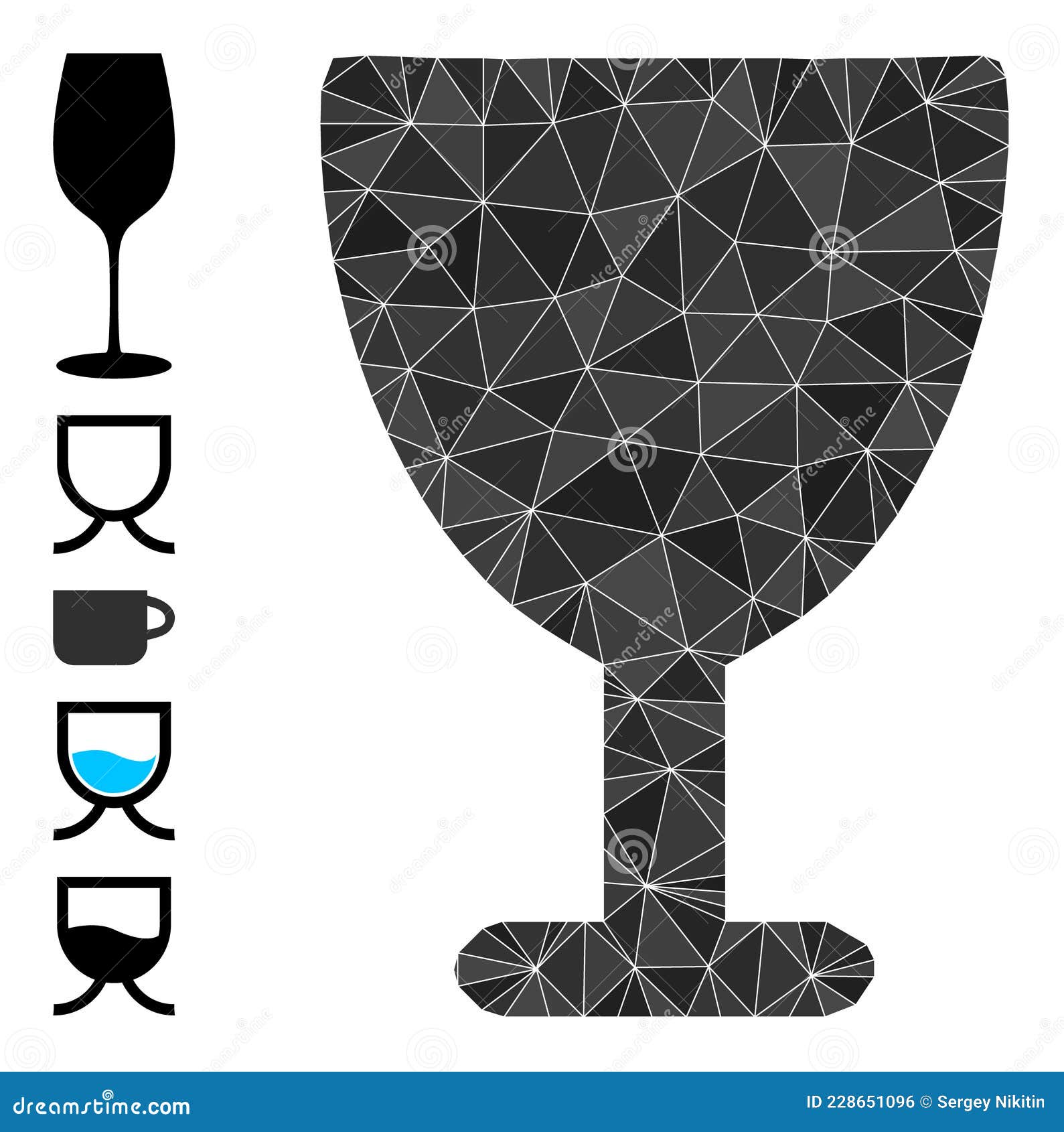 Wine Glass Triangle Icon and Other Icons Stock Vector - Illustration of ...