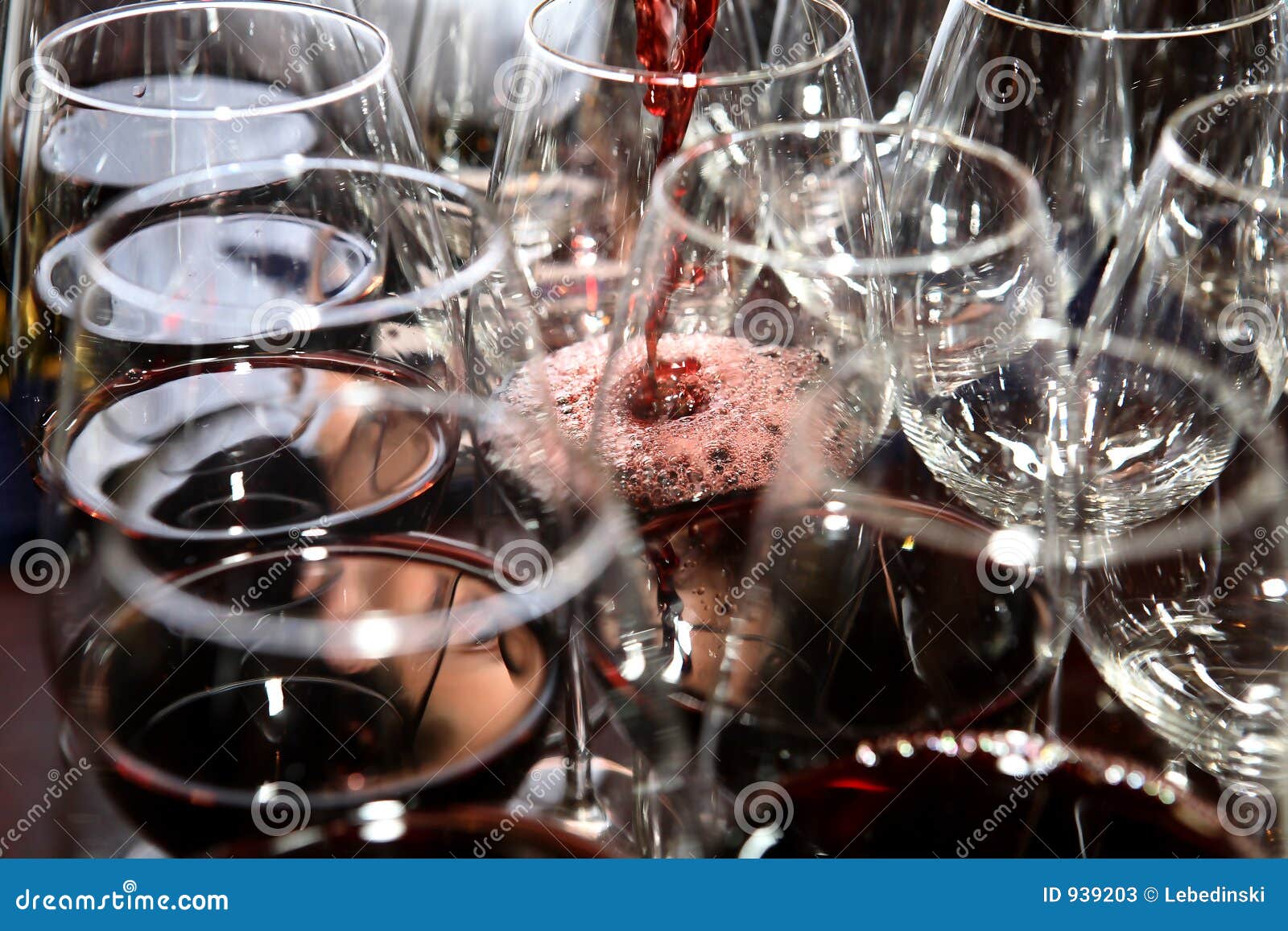 Wine in glasses stock image. Image of wine, pour, beverage - 939203