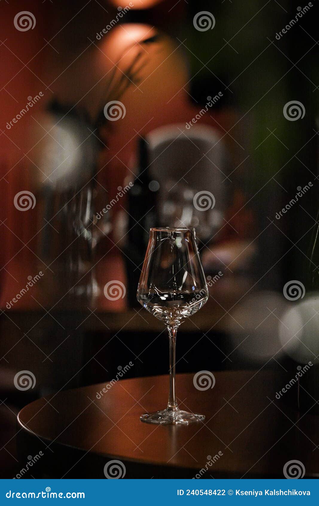 Wine Glasses and Bottles of Wine in the Entourage of the Wine Bar Stock ...