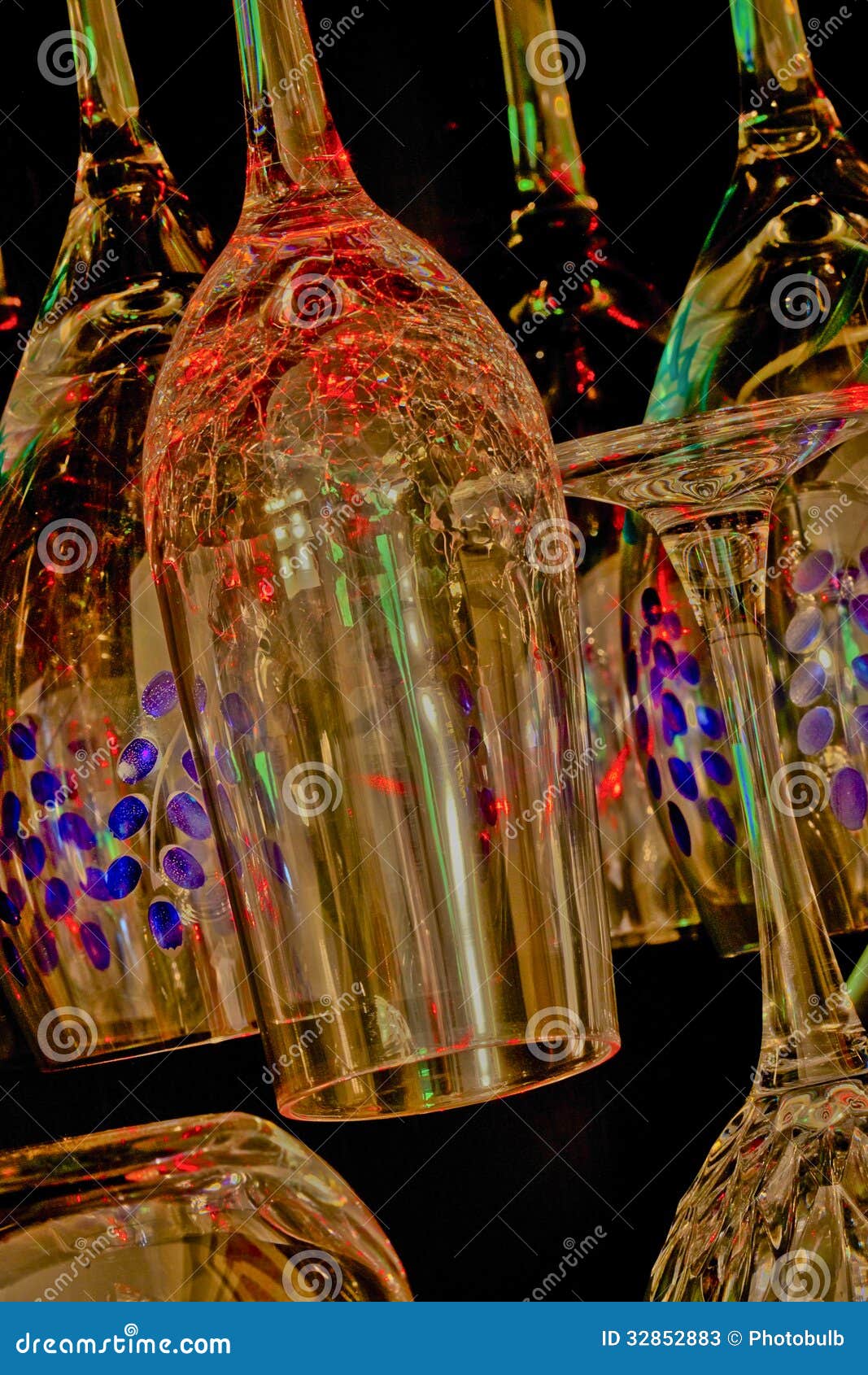 Wine Glasses after Dark stock image. Image of grapes - 32852883