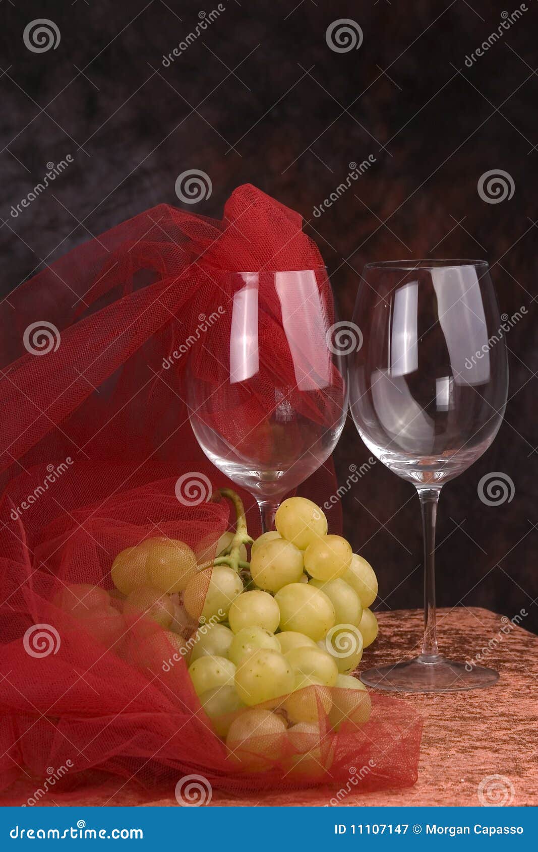 Wine glasses and grapes stock image. Image of decorative - 11107147