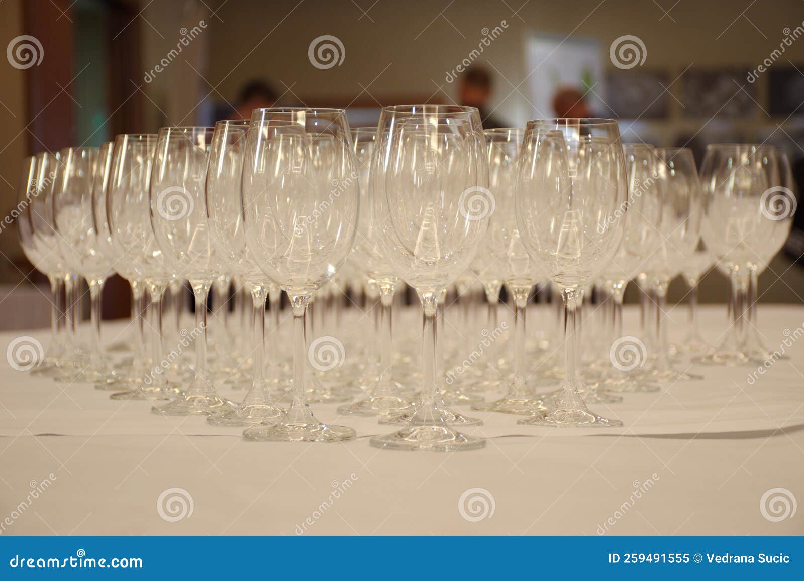 Wine glasses stock image. Image of fine, white, table - 259491555