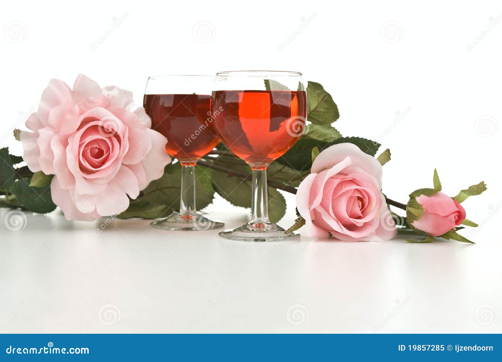 Wine Glasses with Pink Roses Stock Image - Image of drink, romance ...