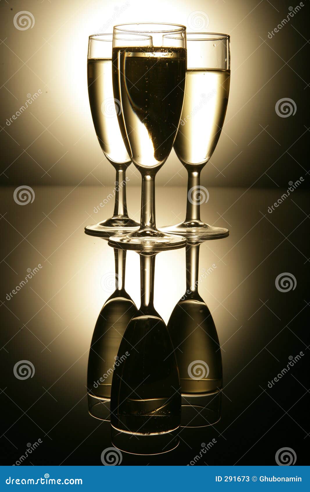 Wine Glasses and Reflections Stock Image - Image of light, stemware: 291673