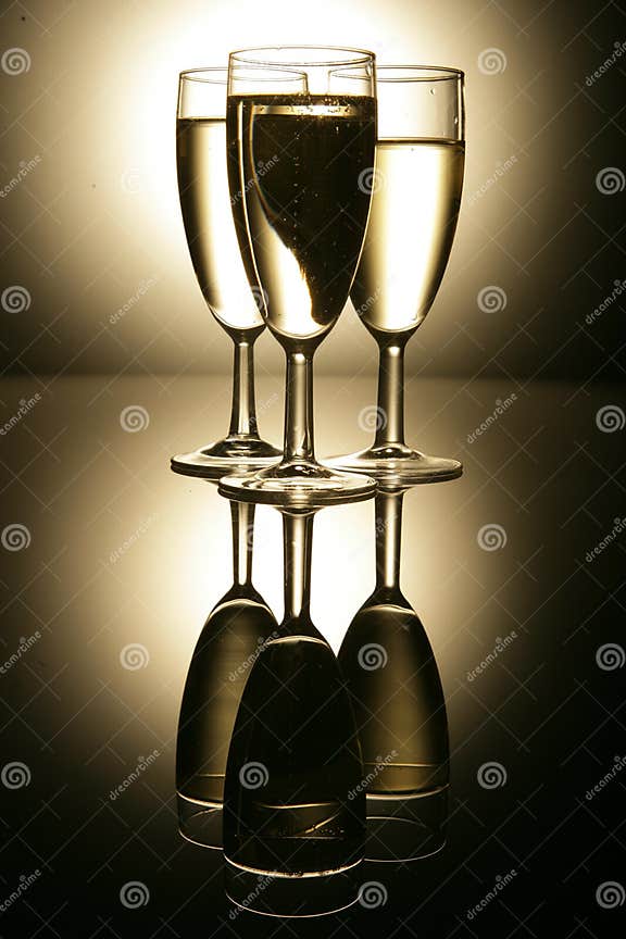 Wine Glasses and Reflections Stock Image - Image of light, stemware: 291673