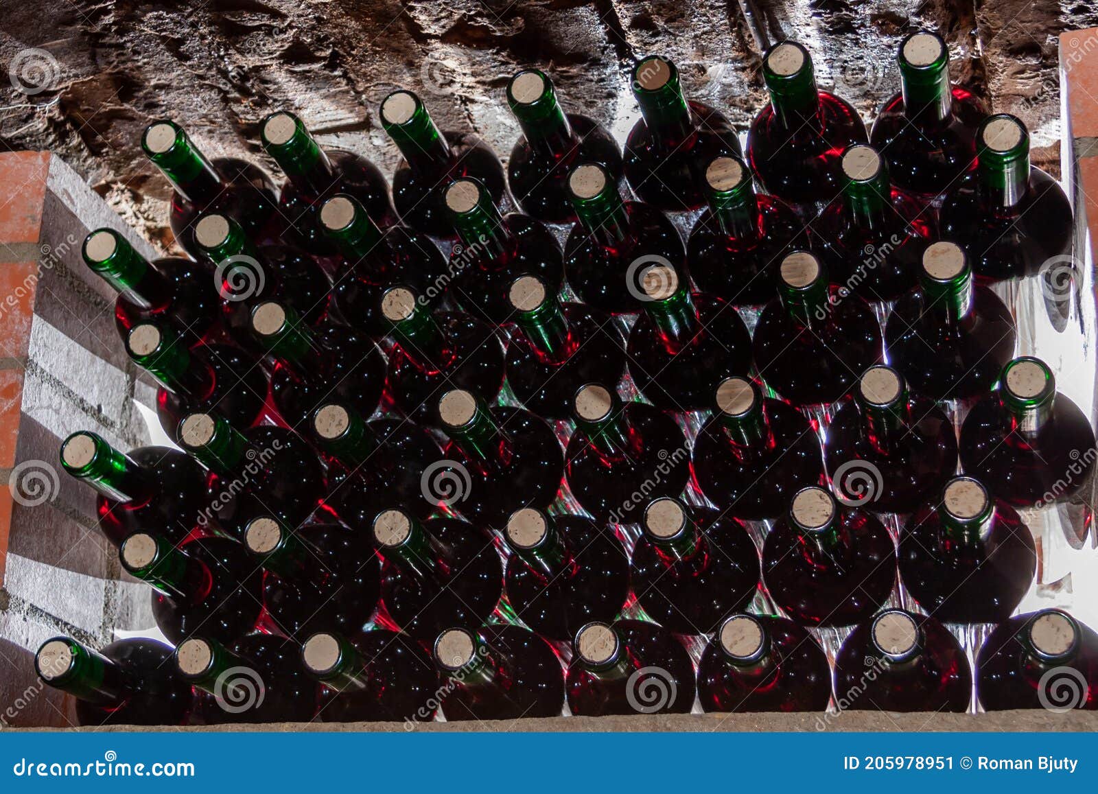 Wine Glasses are Stacked on the Shelf in the Wine Cellar Stock Image ...