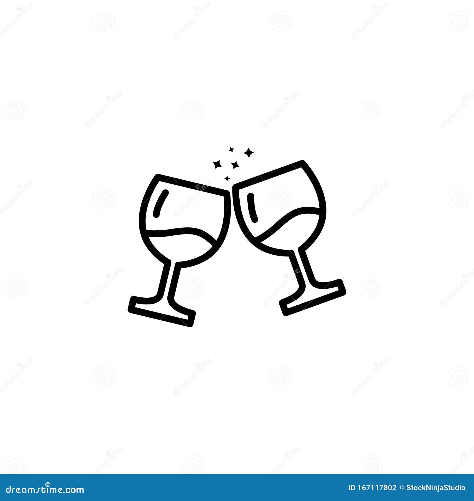 Wine Glasses Toast Line Icon in Flat Style Vector for Apps, UI ... Wine Glasses Toast Line Icon in Flat Style Vector for Apps, UI ...