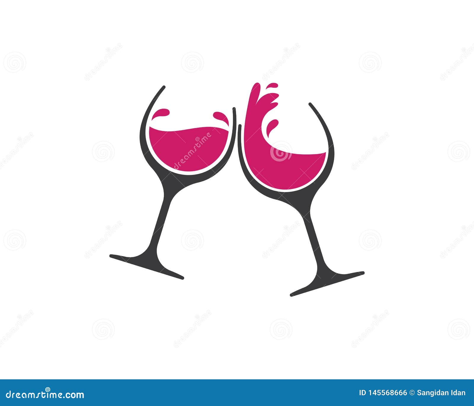 Wine Glasses Toasting Logo Icon Vector Stock Vector - Illustration of ...