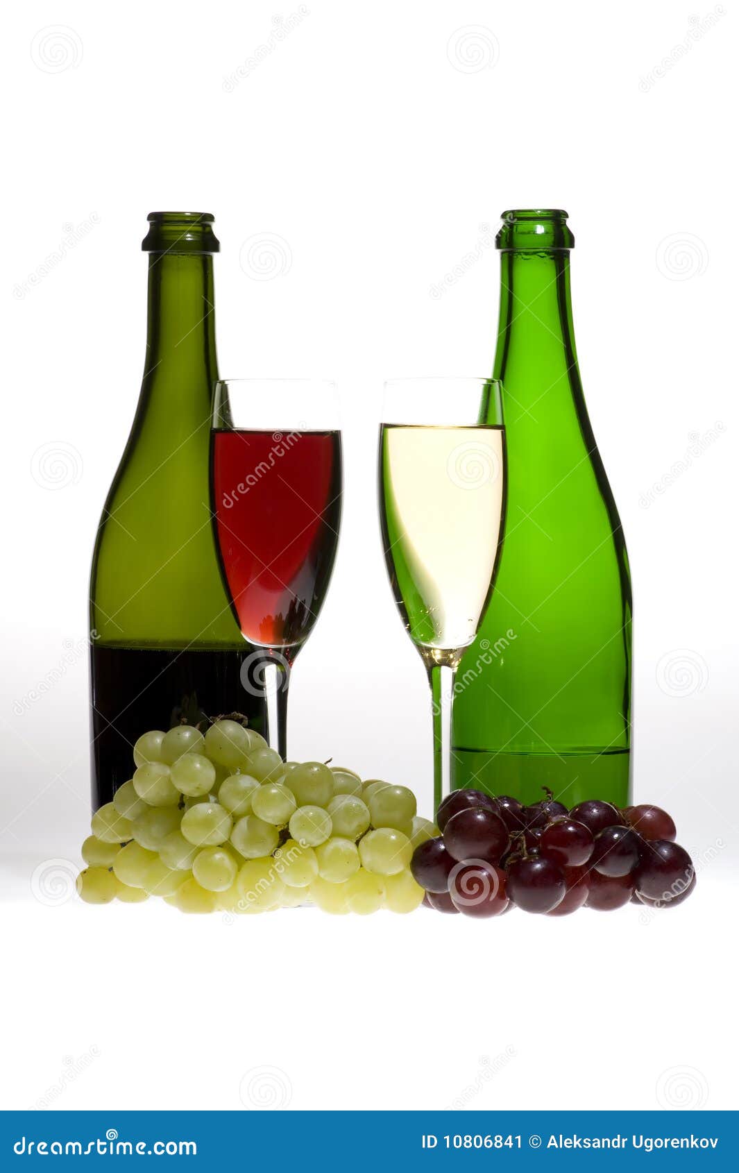 Wine Glasses with Two Bottle Stock Image - Image of couple, festive ...