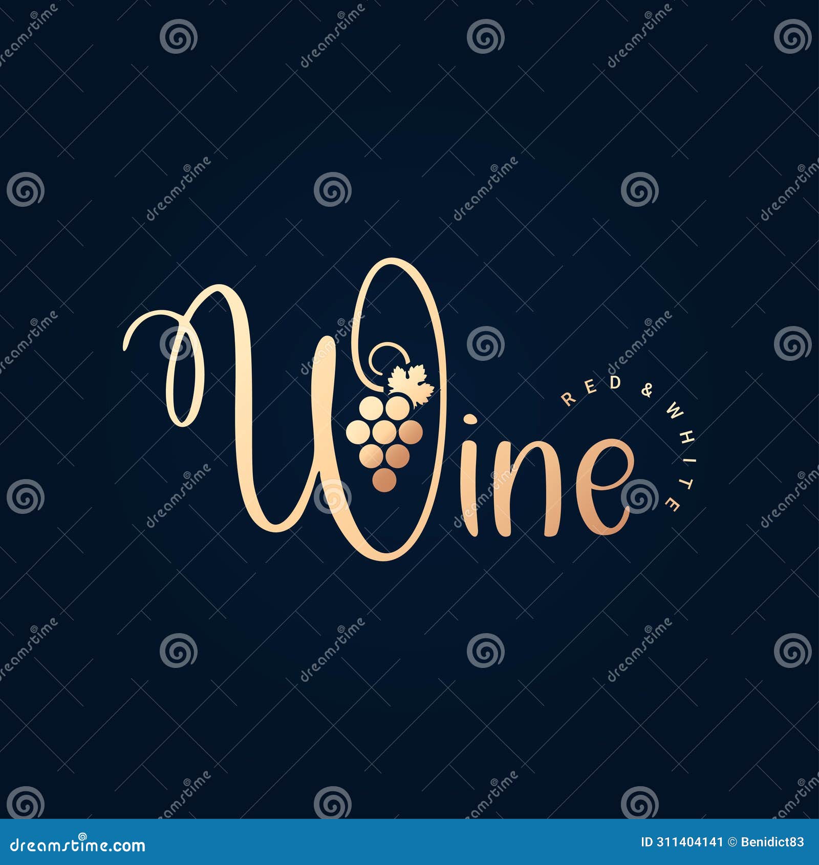 Wine Grape Logo Luxury Wine on Royal Blue Stock Illustration - Illustration of vine, alcohol ...
