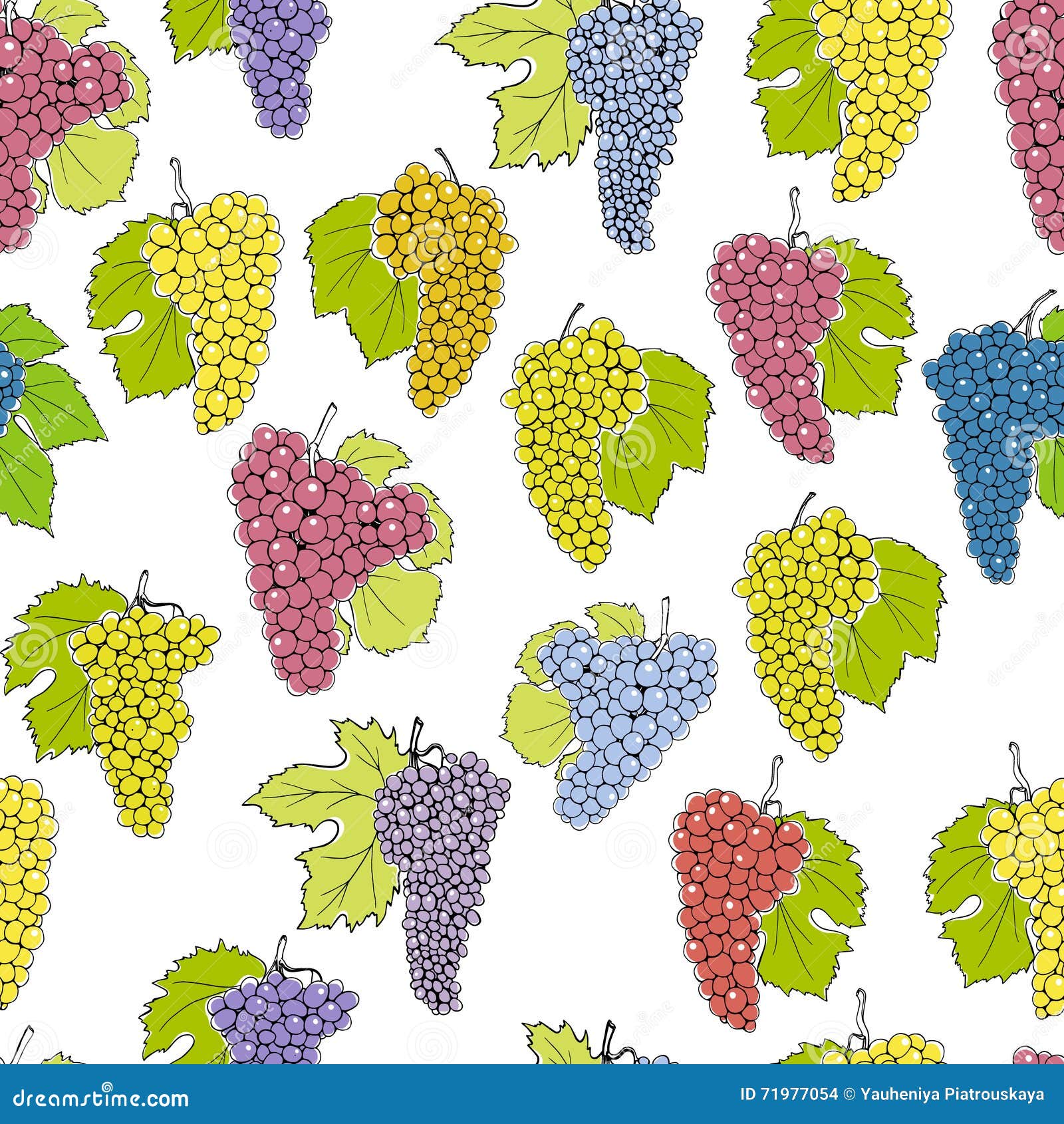 Wine grapes pattern stock vector. Illustration of decoration - 71977054