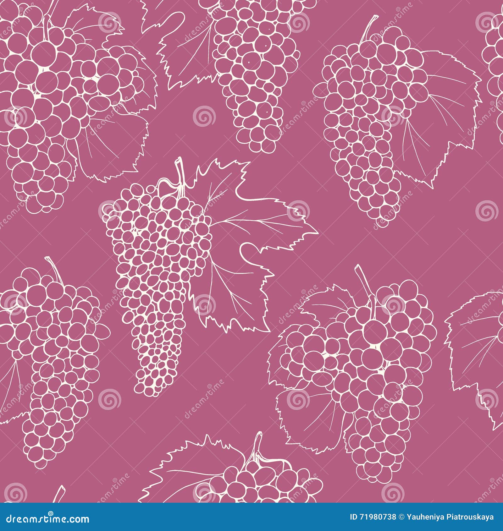 Wine grapes pattern stock vector. Illustration of artwork - 71980738