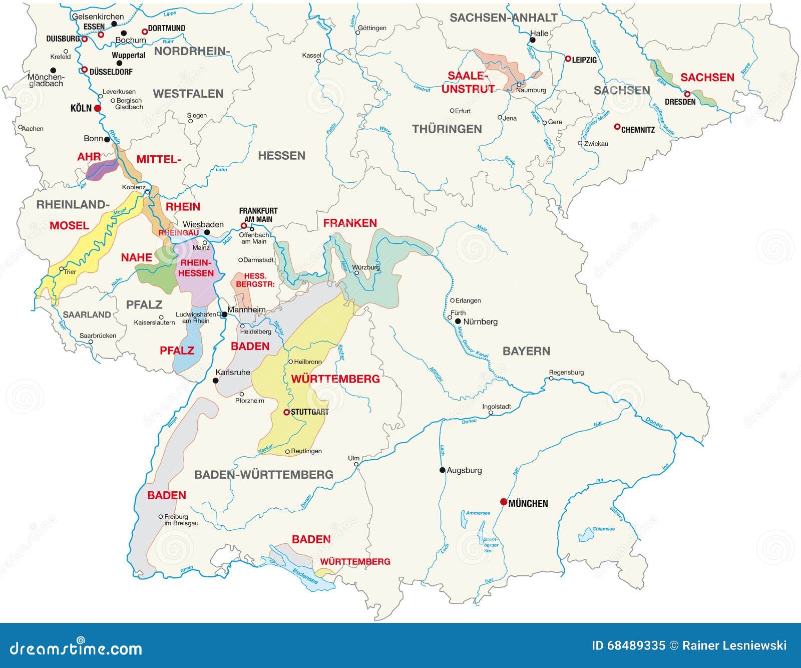 Wine-growing areas germany stock illustration. Illustration of ...