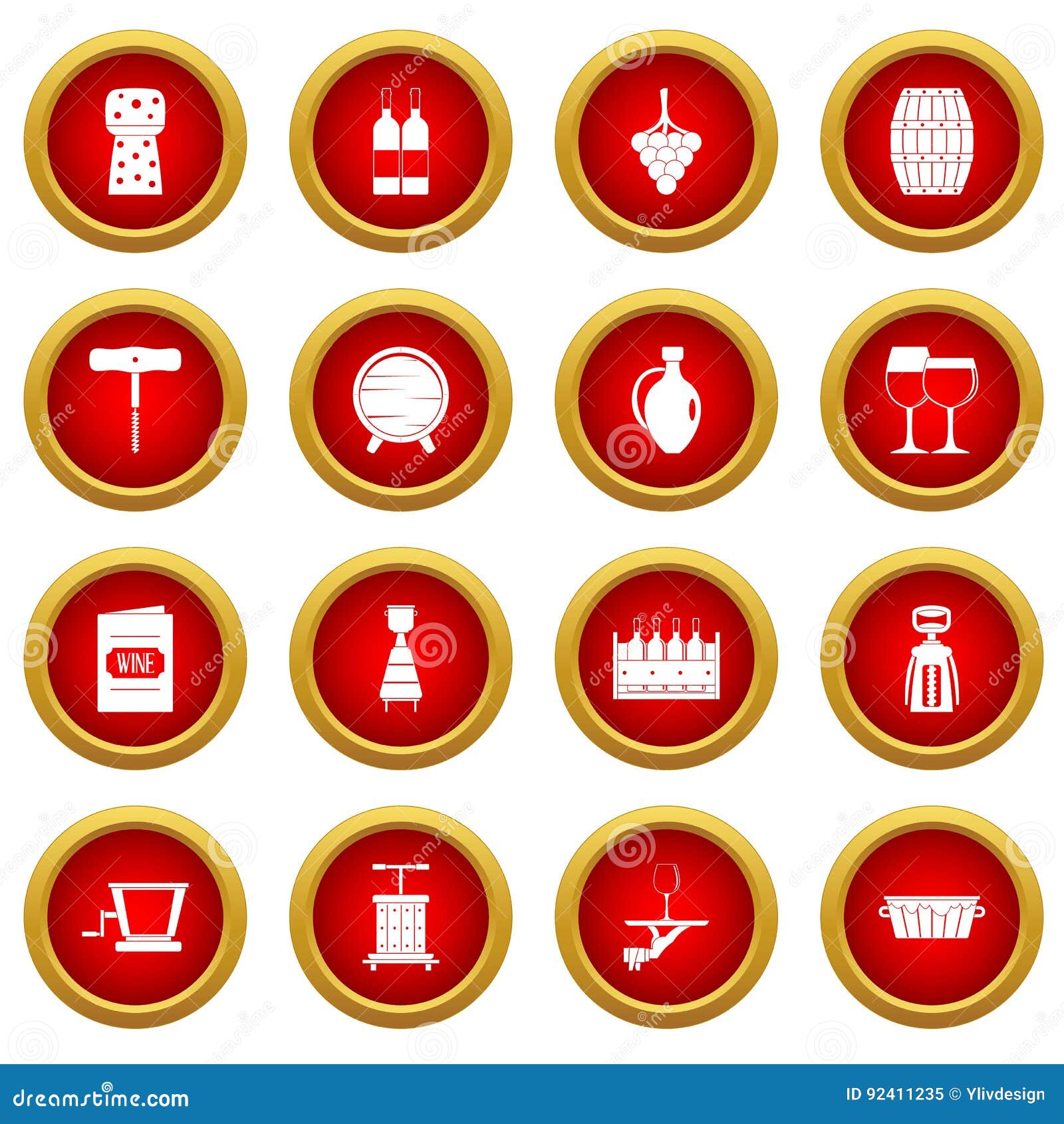 Wine icon red circle set stock vector. Illustration of modern - 92411235