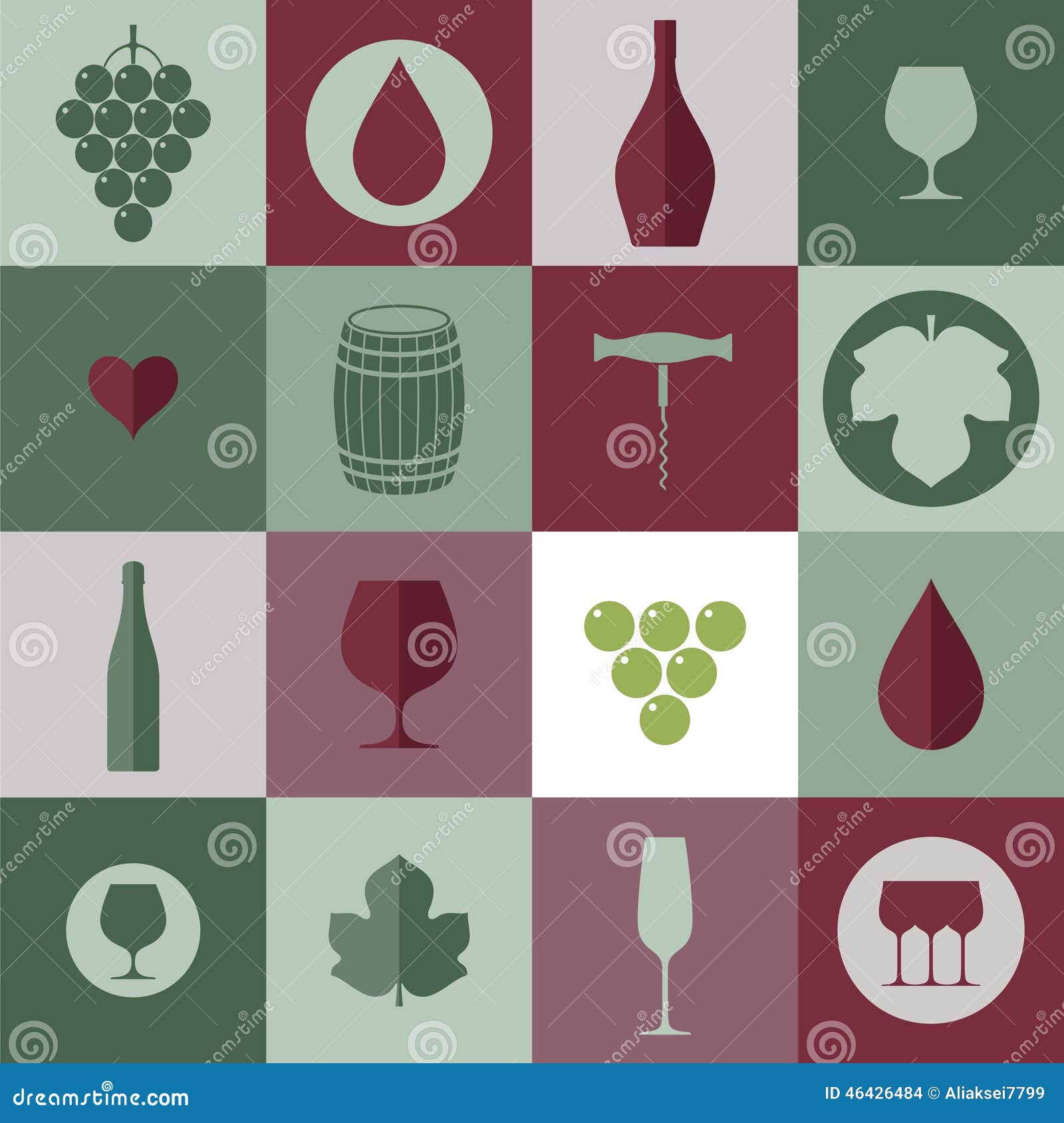 Wine. Icon set stock vector. Illustration of unusual - 46426484