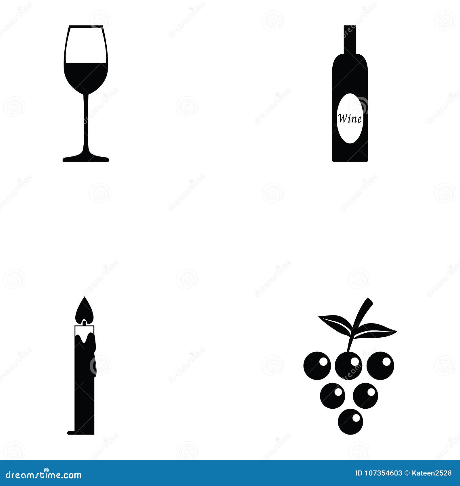 Wine icon set stock vector. Illustration of wine, french - 107354603