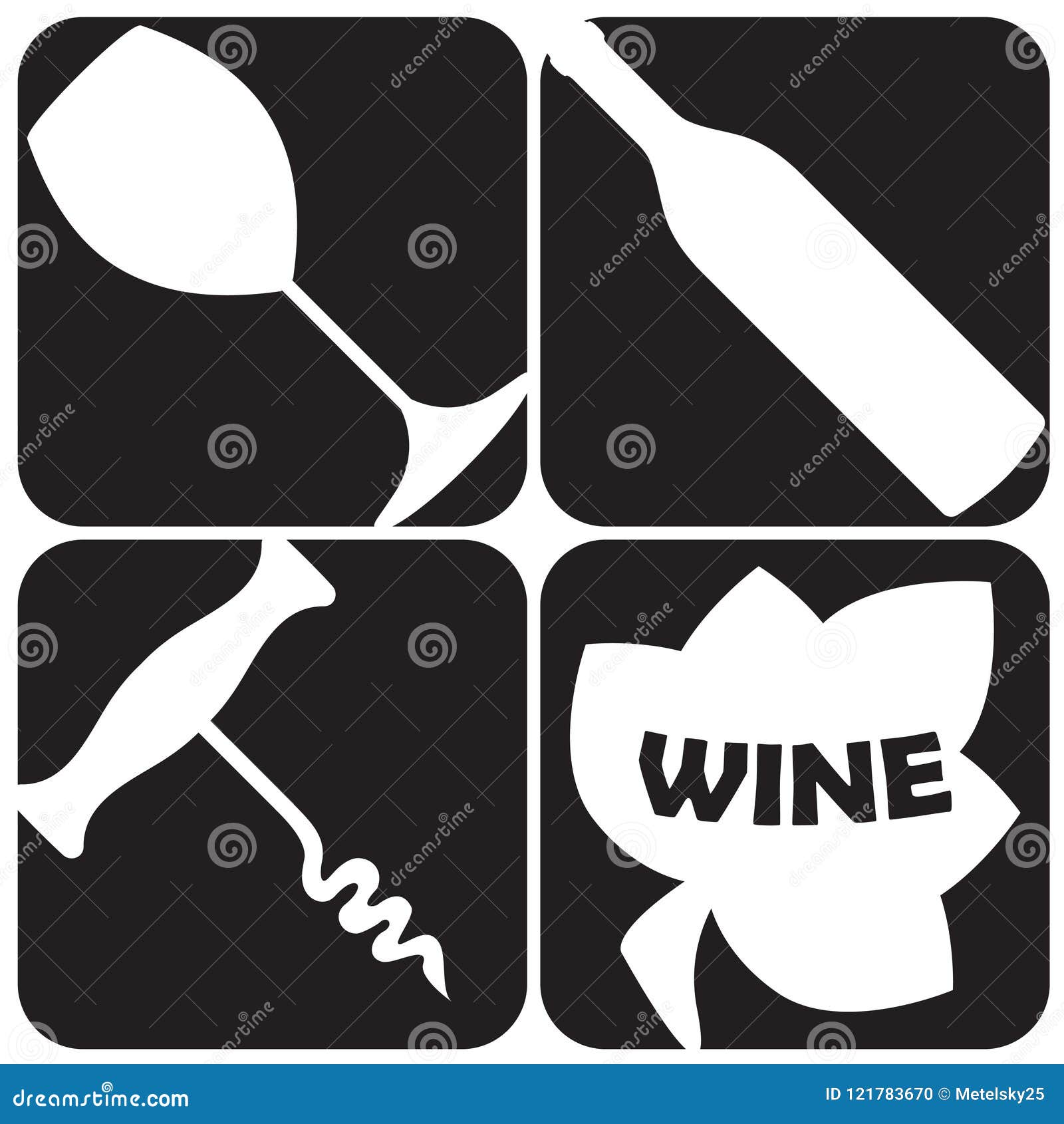 Wine Icon Set. Winery Design Elements. Vector Illustration. Stock Vector - Illustration of ...