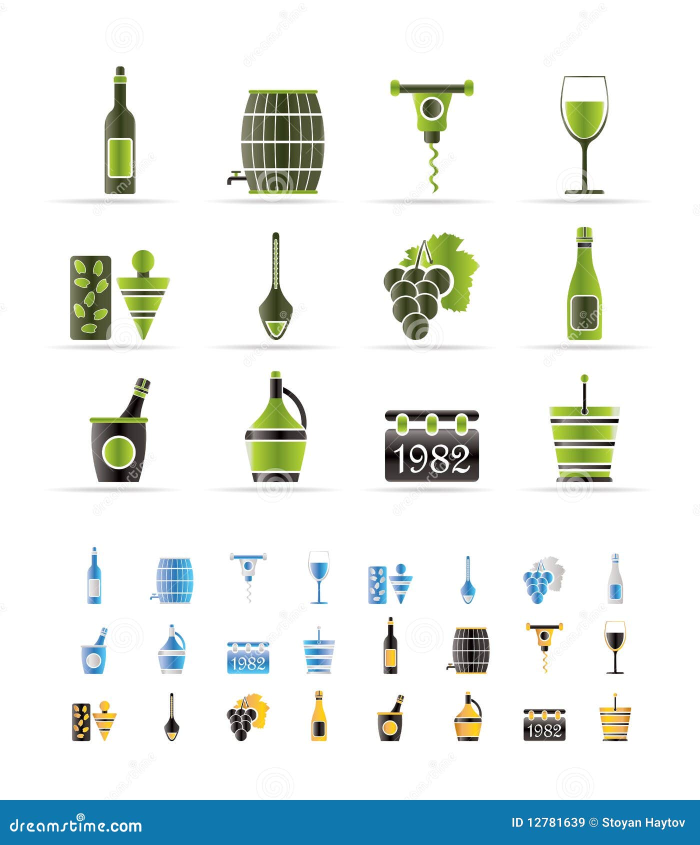 Wine Icons stock vector. Illustration of pail, bucketful - 12781639