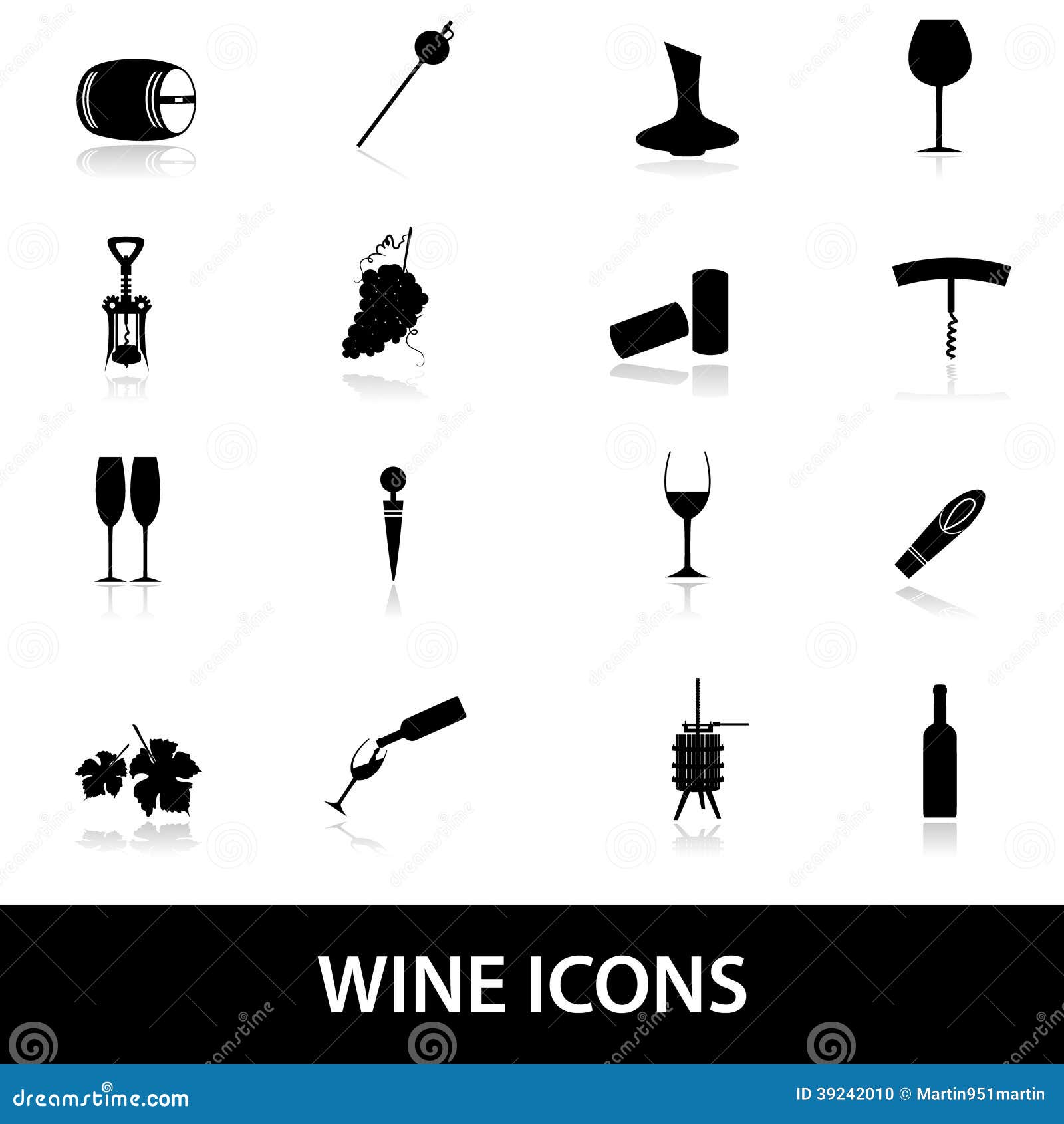 Wine icons eps10 stock vector. Illustration of drunk - 39242010
