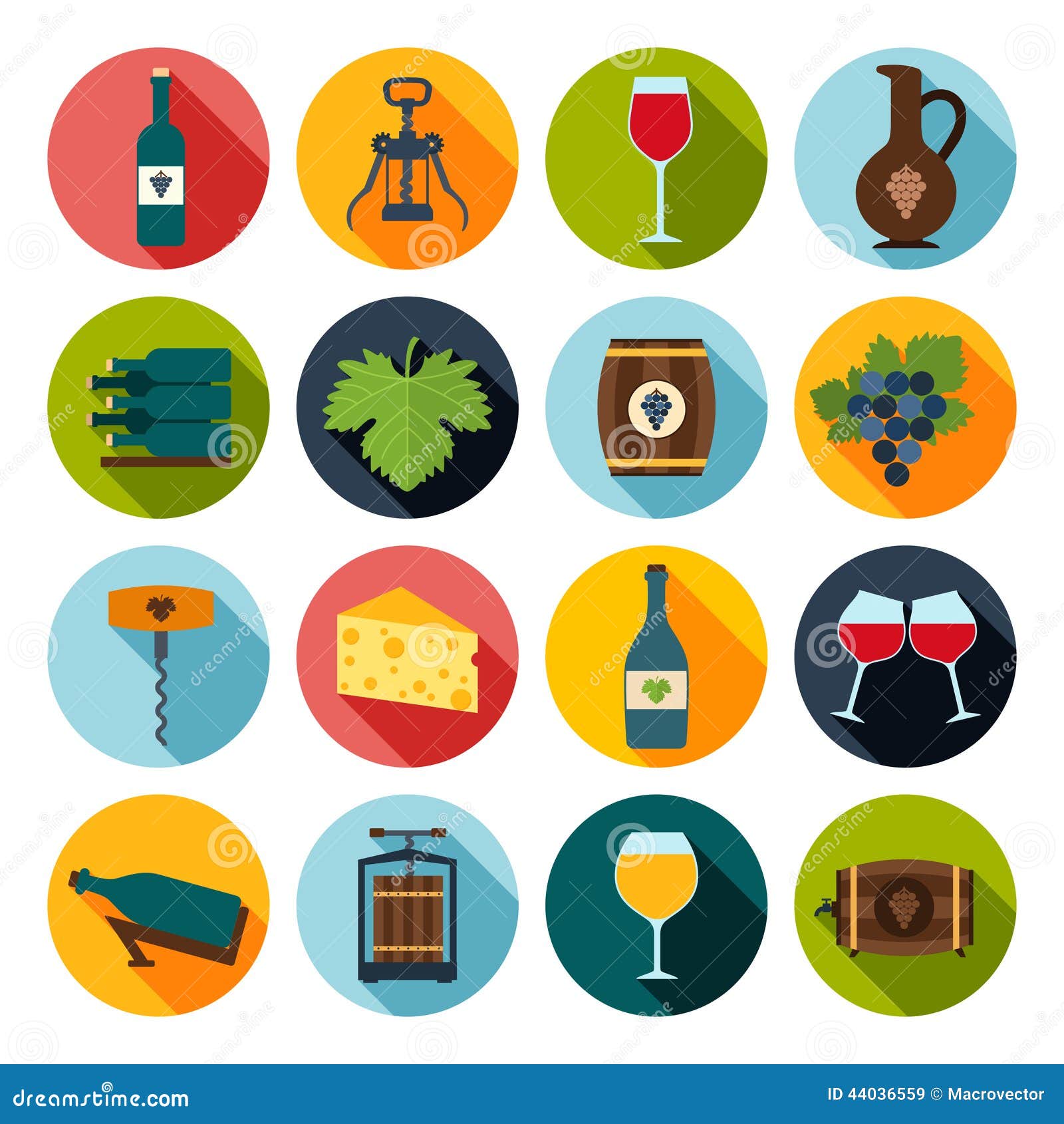 Wine Icons Set stock vector. Illustration of phone, barrel - 44036559