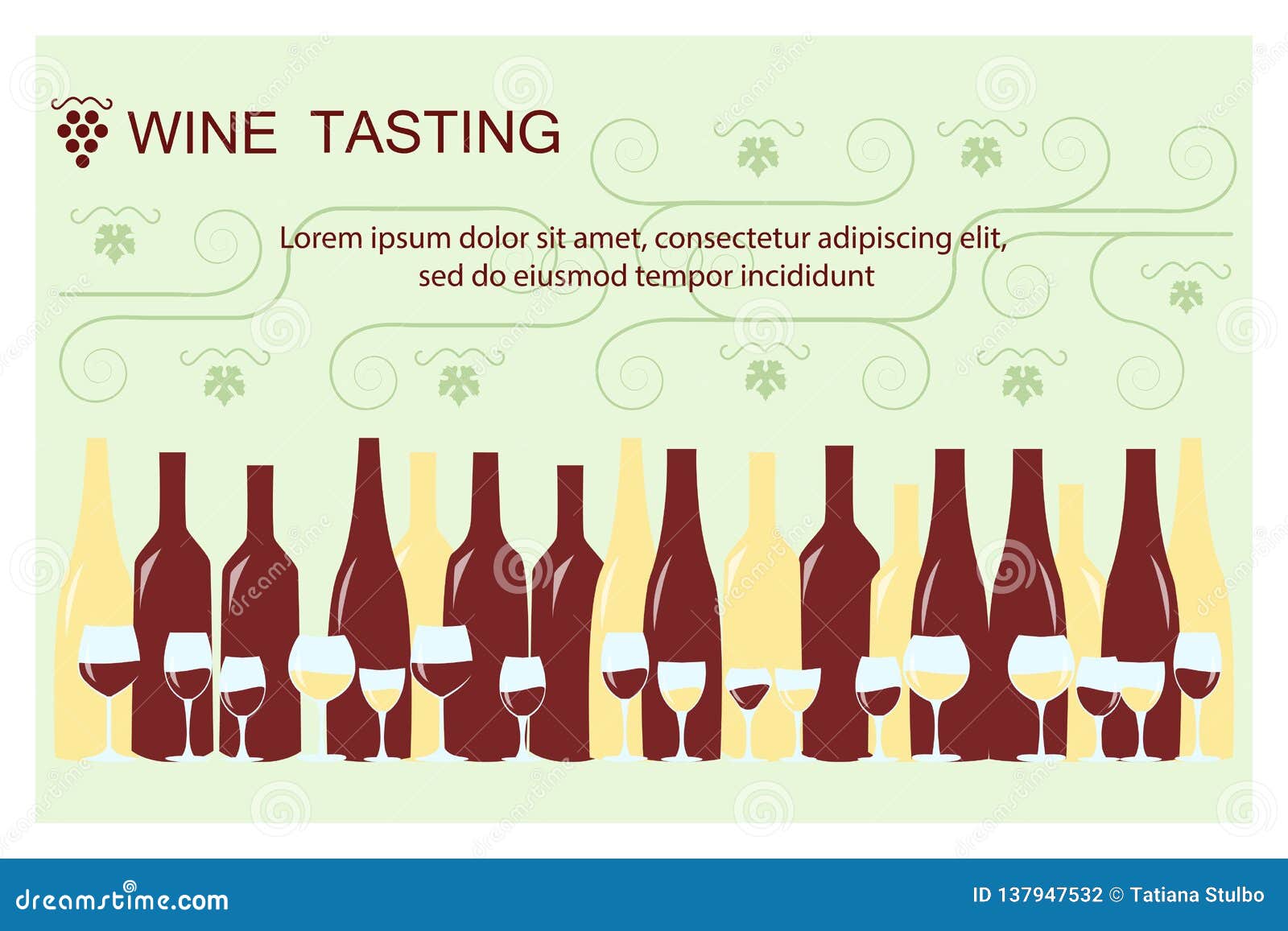 Invitation Template for Wine Testing, Event or Party. Stock ...