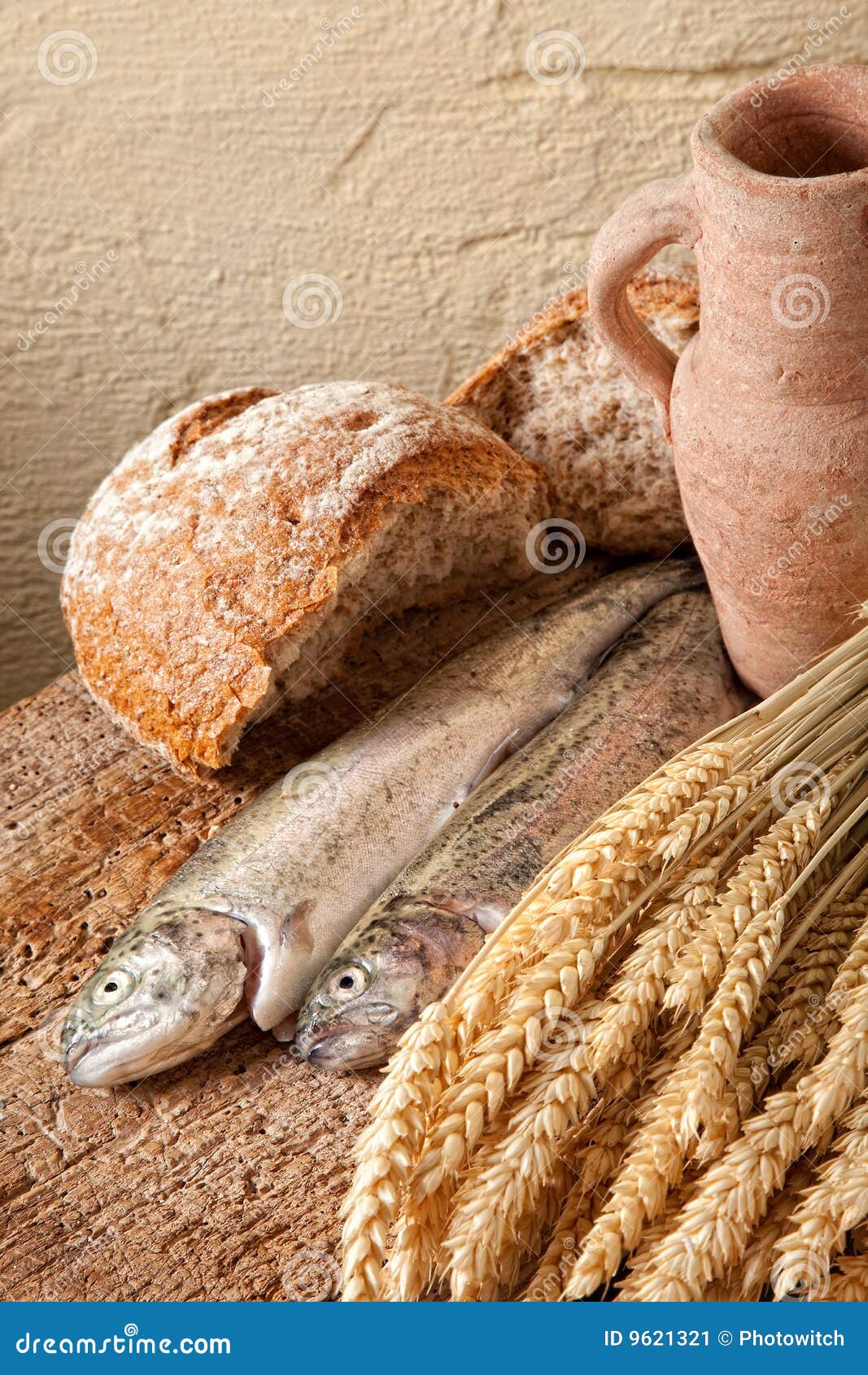 Wine jug and food stock image. Image of basket, communion - 9621321