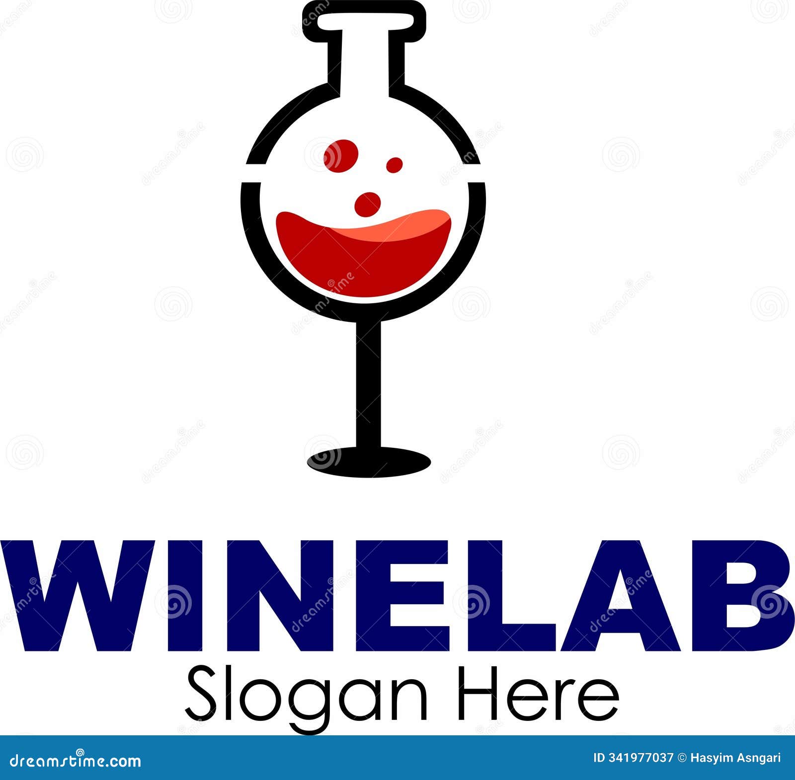 Wine Lab Logo Design Concept Stock Illustration - Illustration of line ...