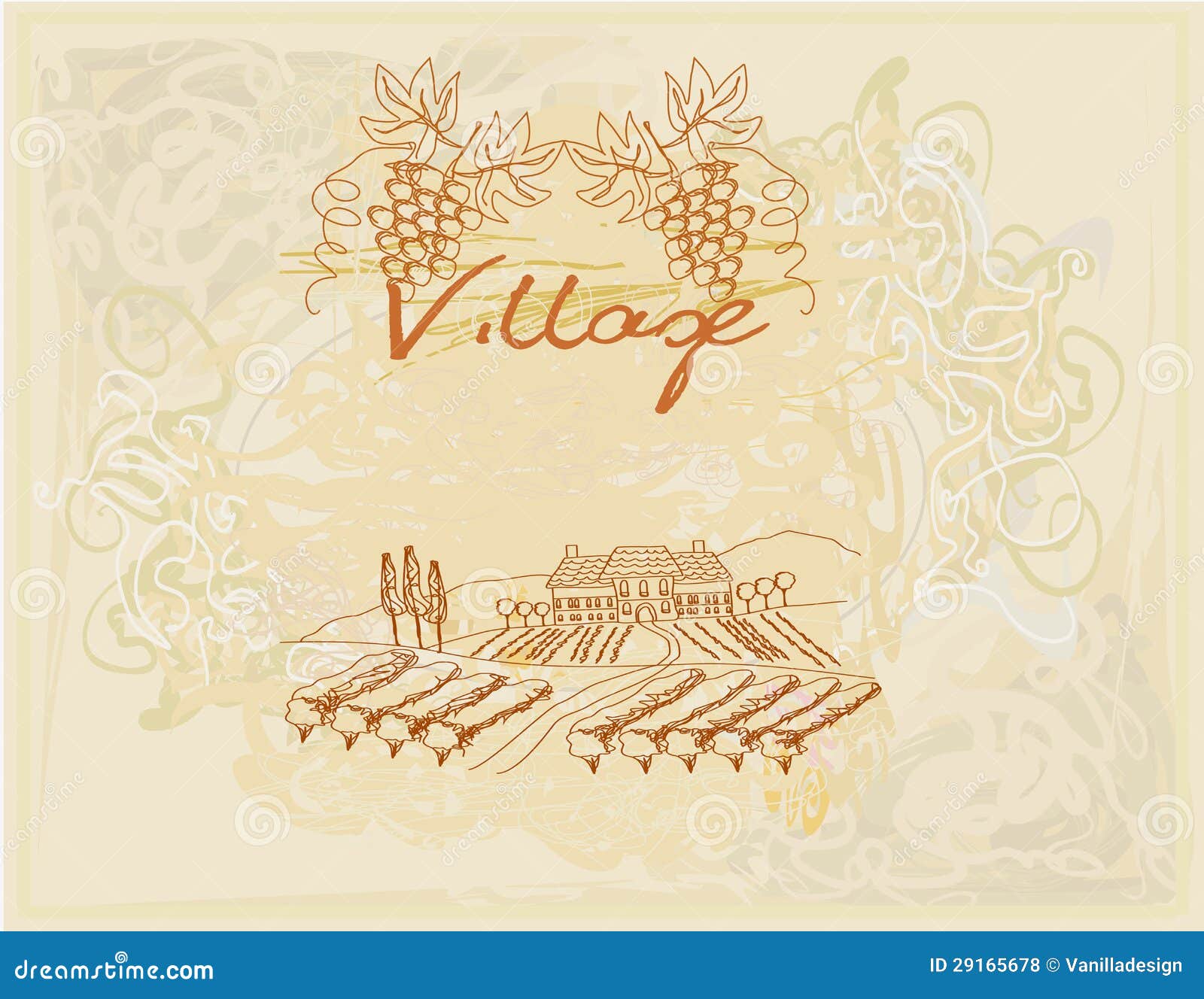 Wine Label - Hand Drawn Vineyard Stock Vector - Illustration of fruit ...