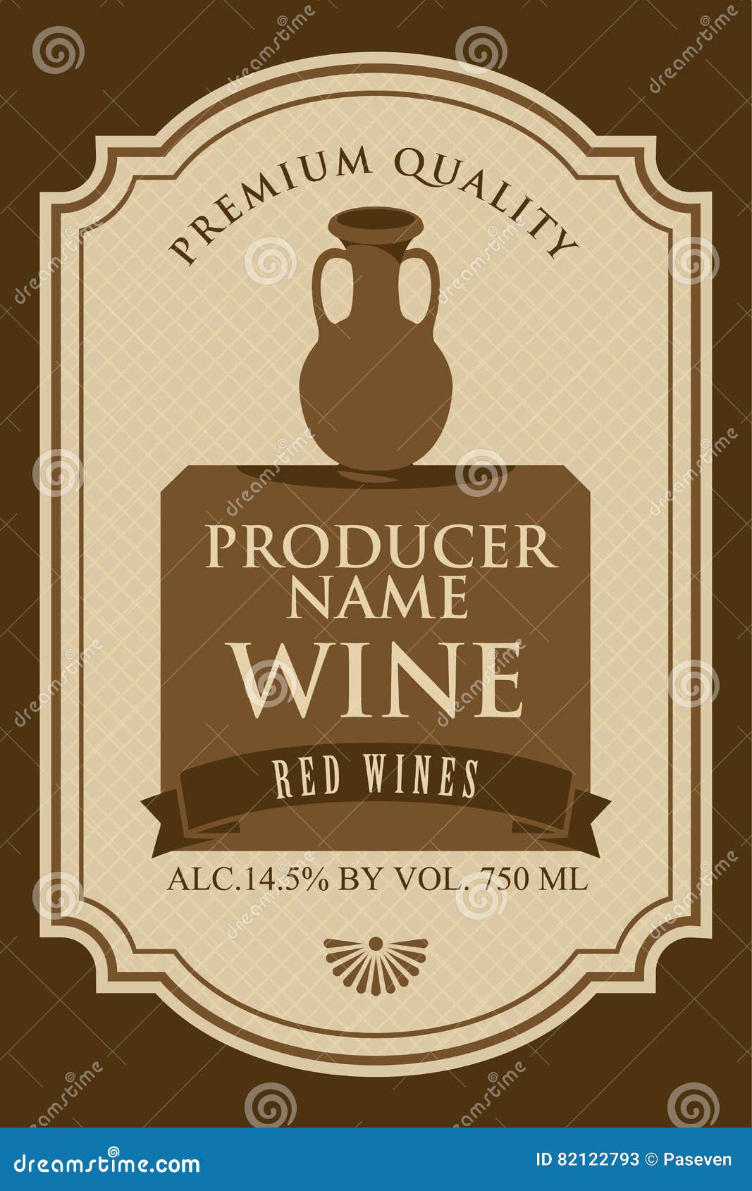 Wine Labels with a Clay Jug Stock Vector - Illustration of label, wine ...