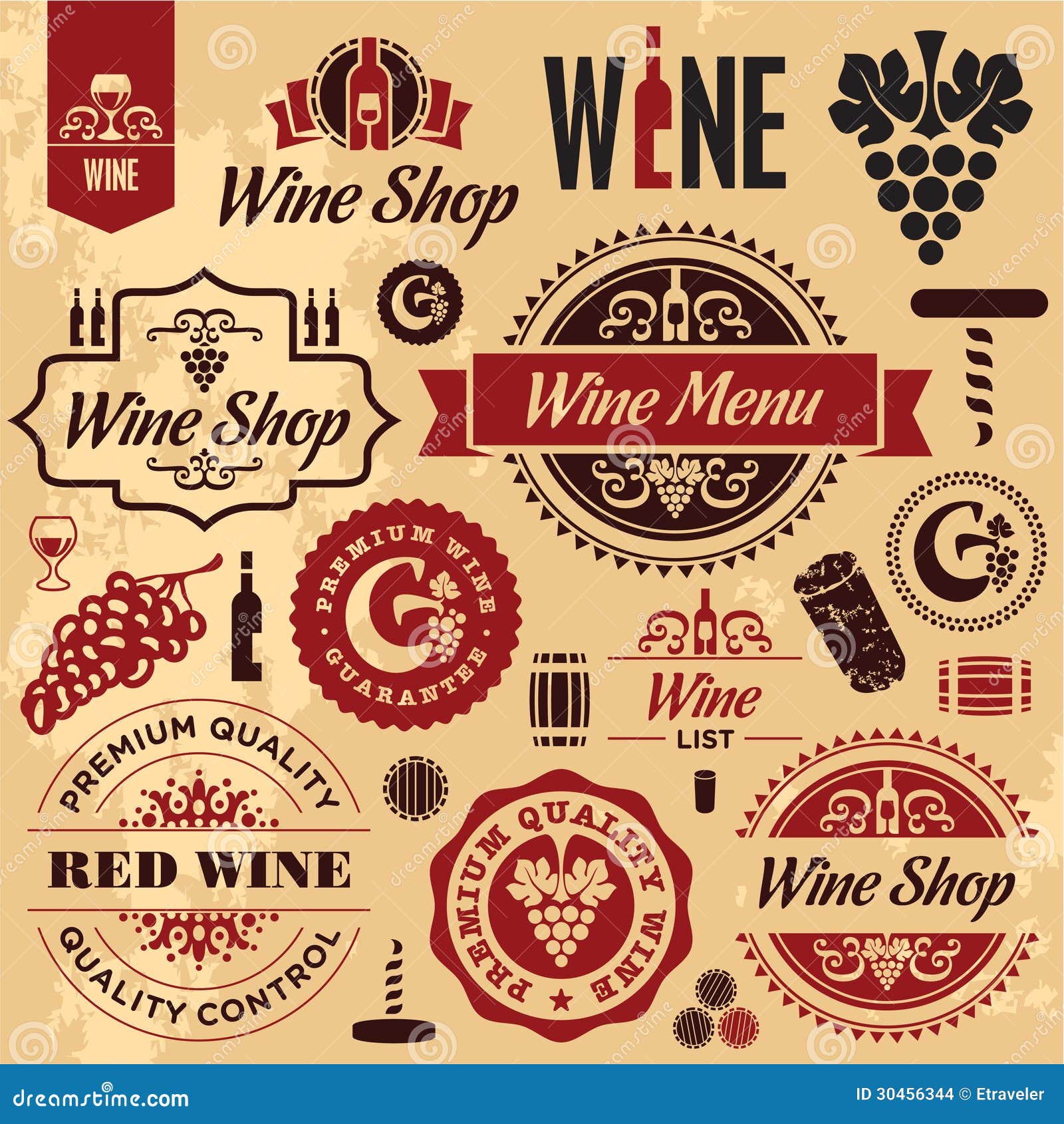 Wine labels collection stock vector. Illustration of ornament - 30456344