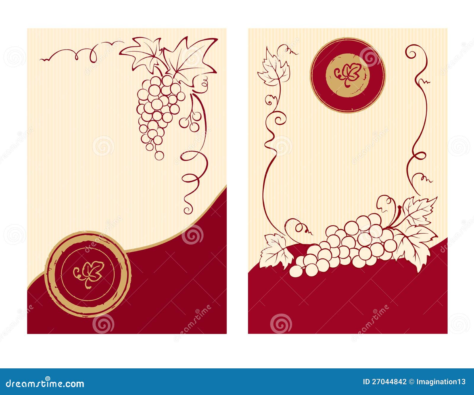 Wine labels with grapes stock vector. Illustration of floral - 27044842