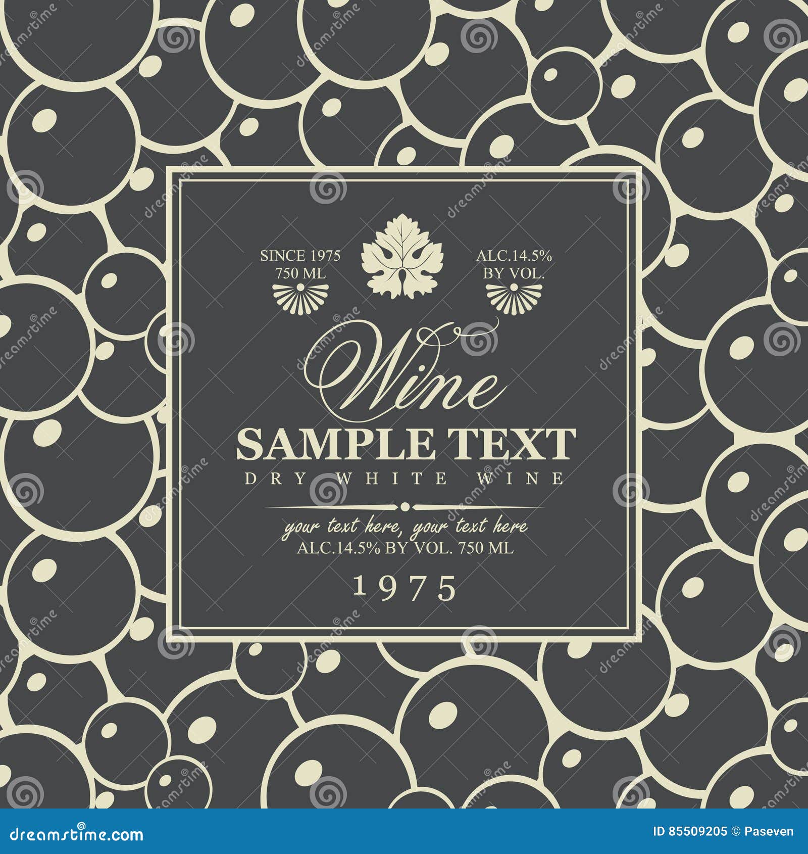 Wine Labels with Vine Leaves Stock Vector - Illustration of bottle ...